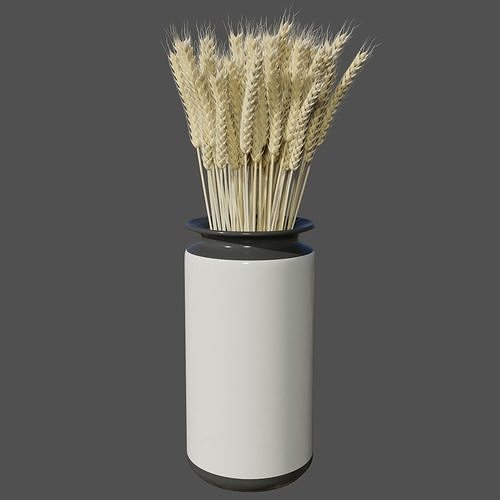 Dried wheat in vase 3D model | CGTrader