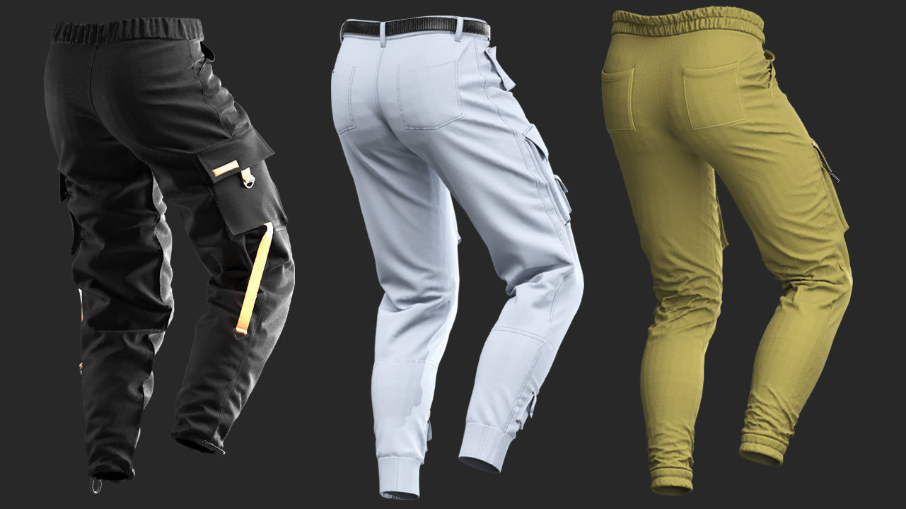 3 Cargo Pants - Marvelous Designer with Video Process 3D model | CGTrader