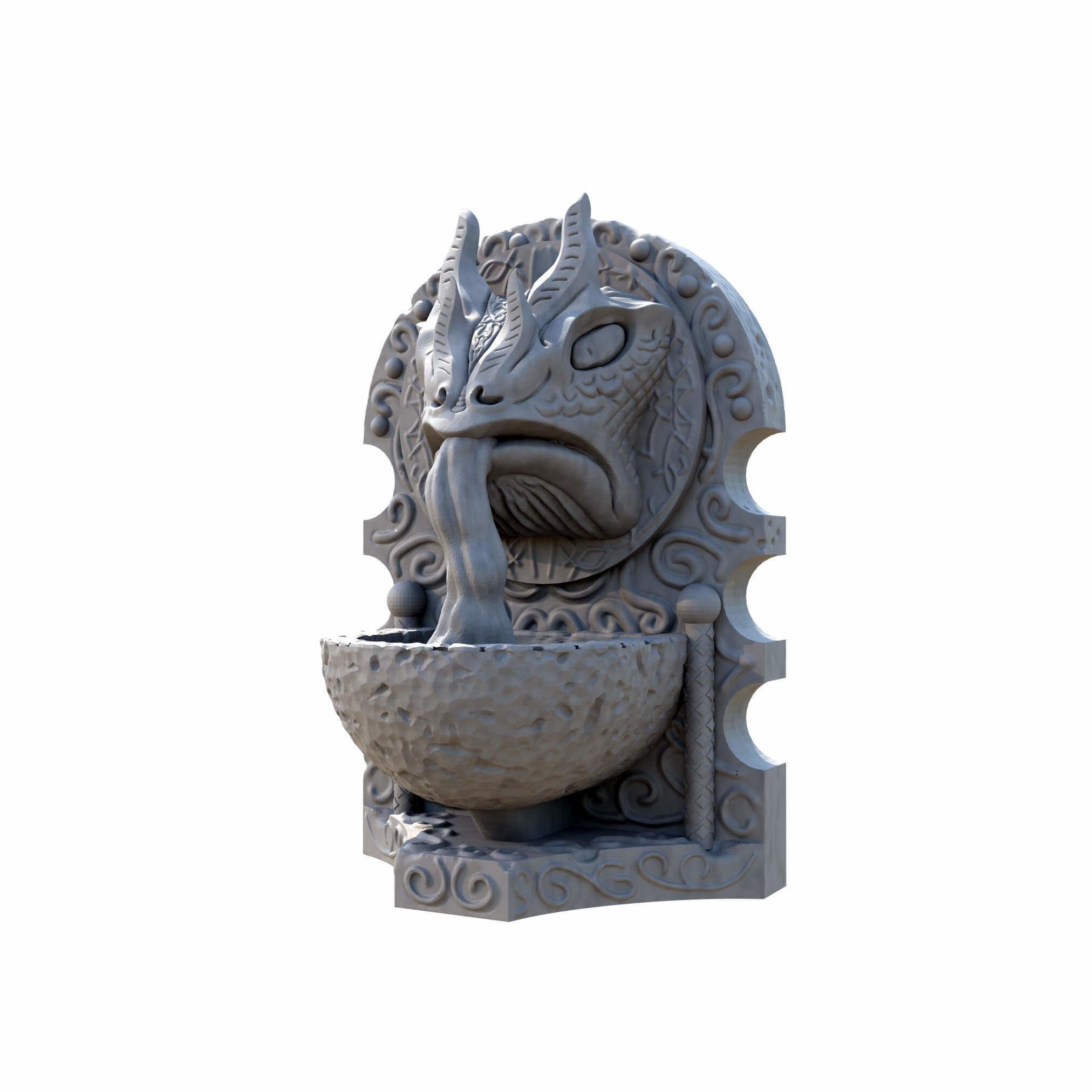 Sea Serpent Water Fountains and Statues Fantasy Terrain 3D model 3D ...