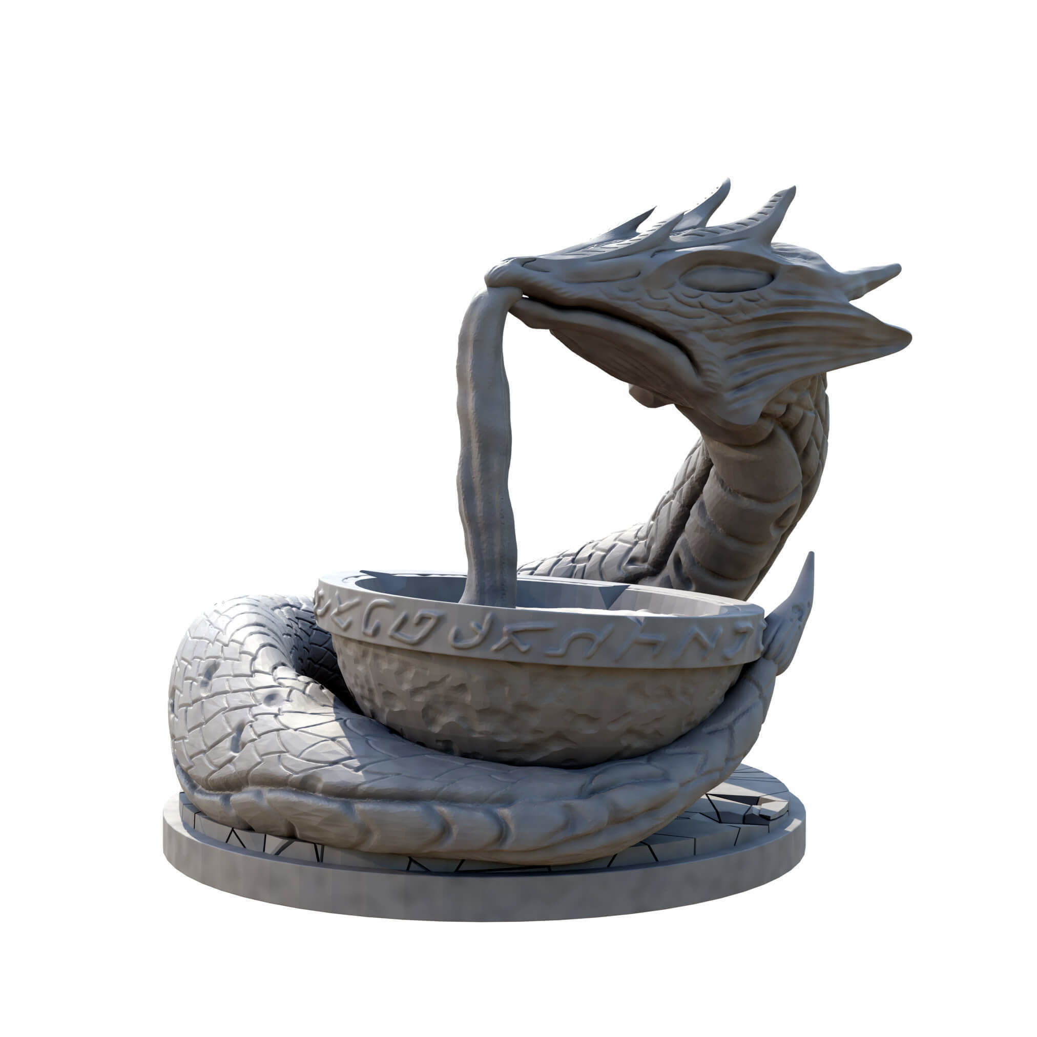 Sea Serpent Water Fountains and Statues Fantasy Terrain 3D model 3D ...