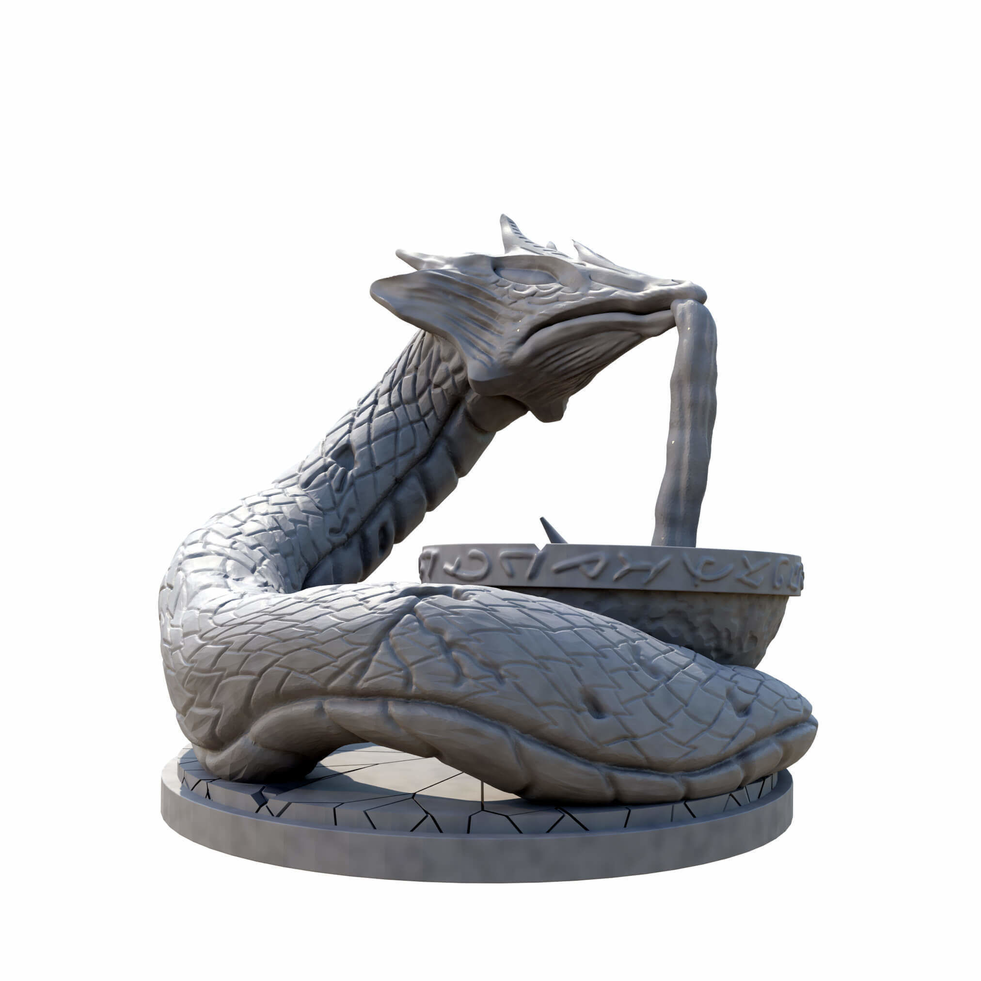 Sea Serpent Water Fountains and Statues Fantasy Terrain 3D model 3D ...