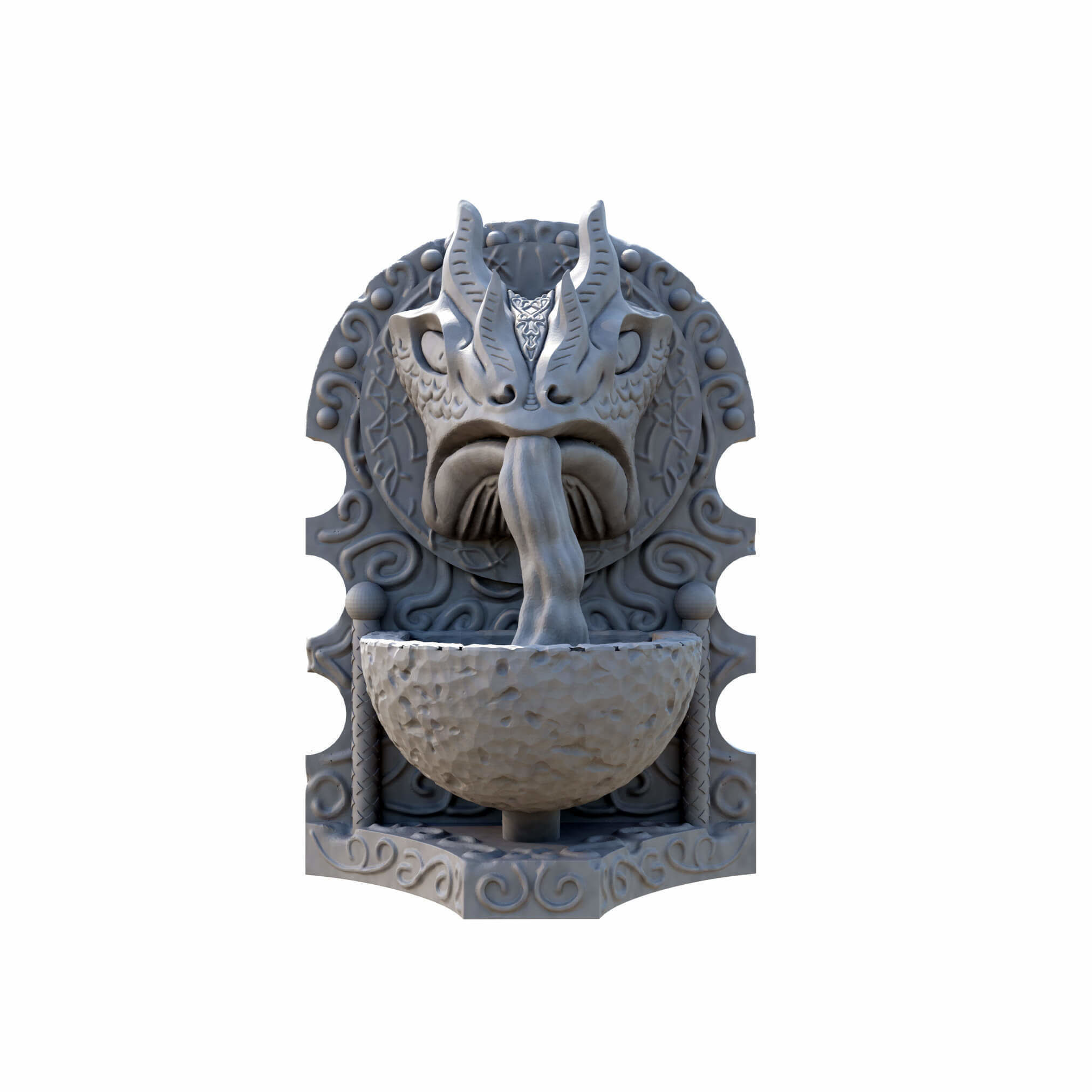 Sea Serpent Water Fountains and Statues Fantasy Terrain 3D model 3D ...