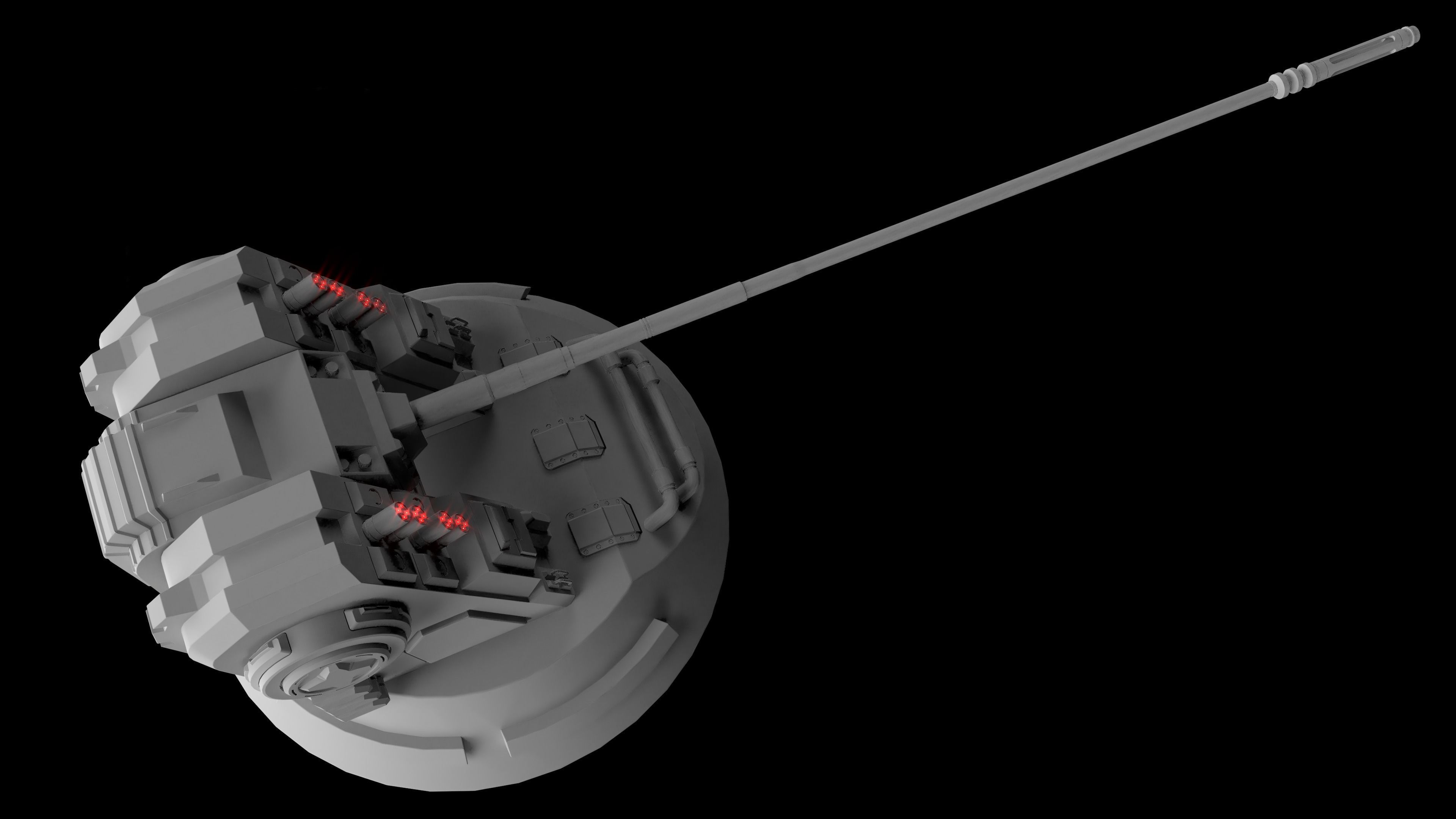 3D model Lowpoly Missile Launcher Turret and Gun Turret VR / AR / low ...