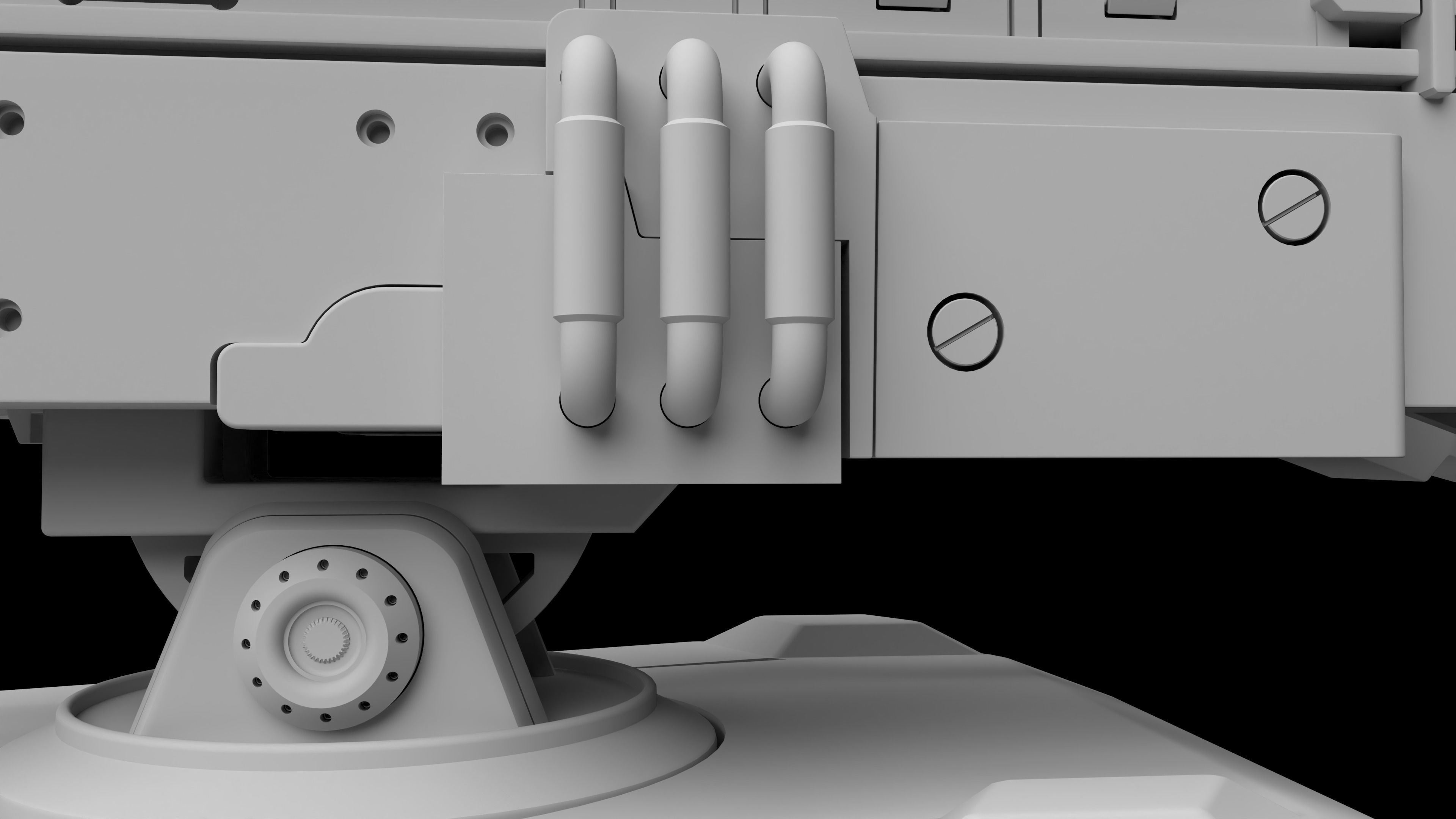 3D model Lowpoly Missile Launcher Turret and Gun Turret VR / AR / low ...