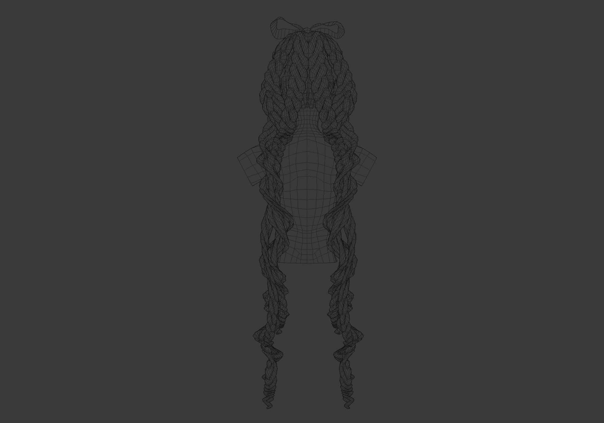 Ponytails Wavy Hair 3D model | CGTrader