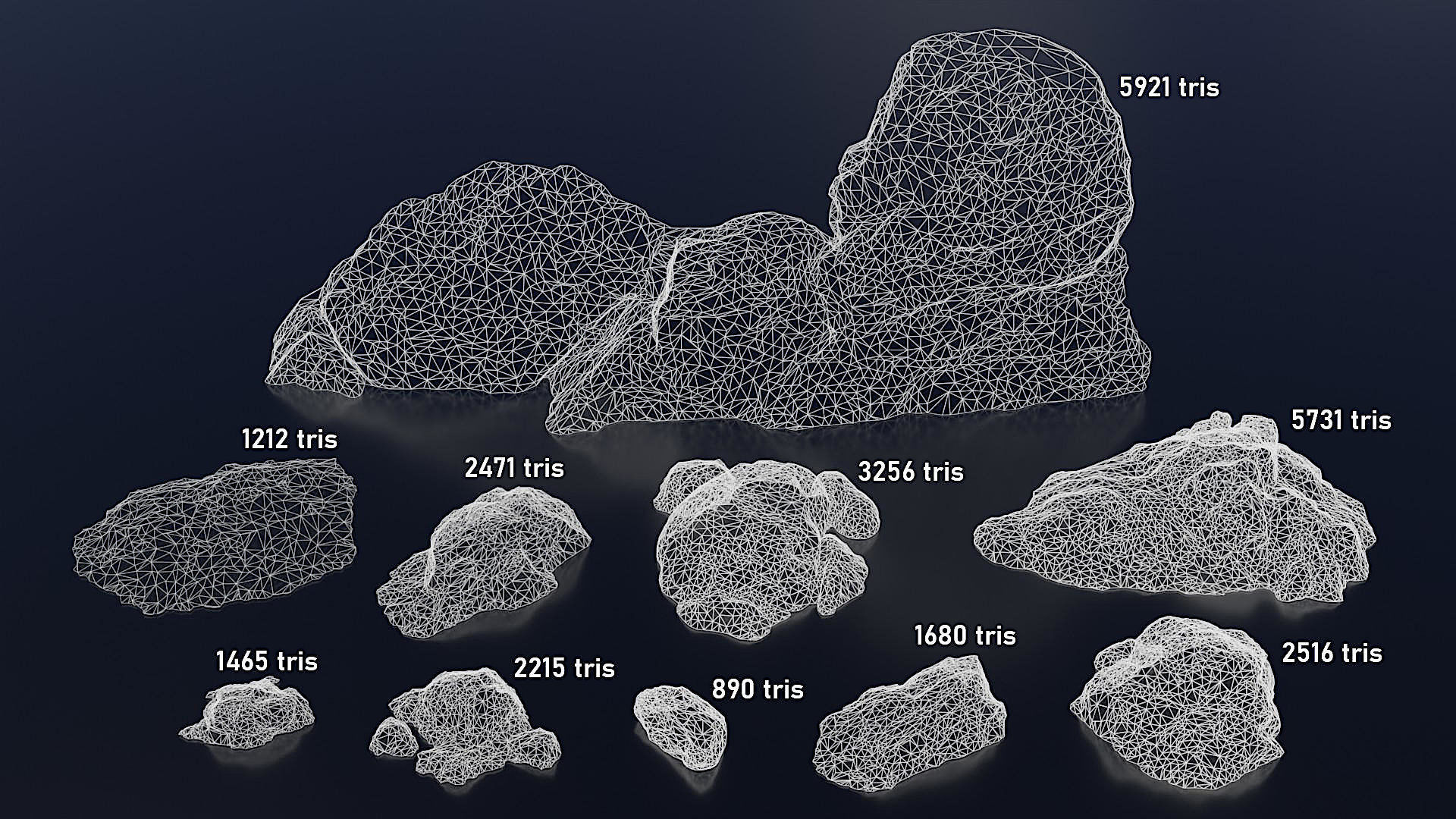 3D model Rocks Covered in Lichen 10 Pack VR / AR / low-poly | CGTrader