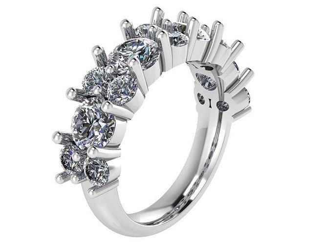 Round Diamond Ring 0755 3D model 3D printable | CGTrader