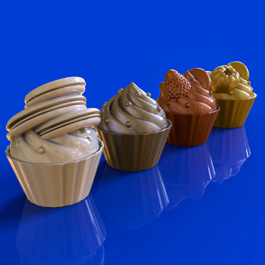 Cupcakes collection four 3D model 3D printable | CGTrader