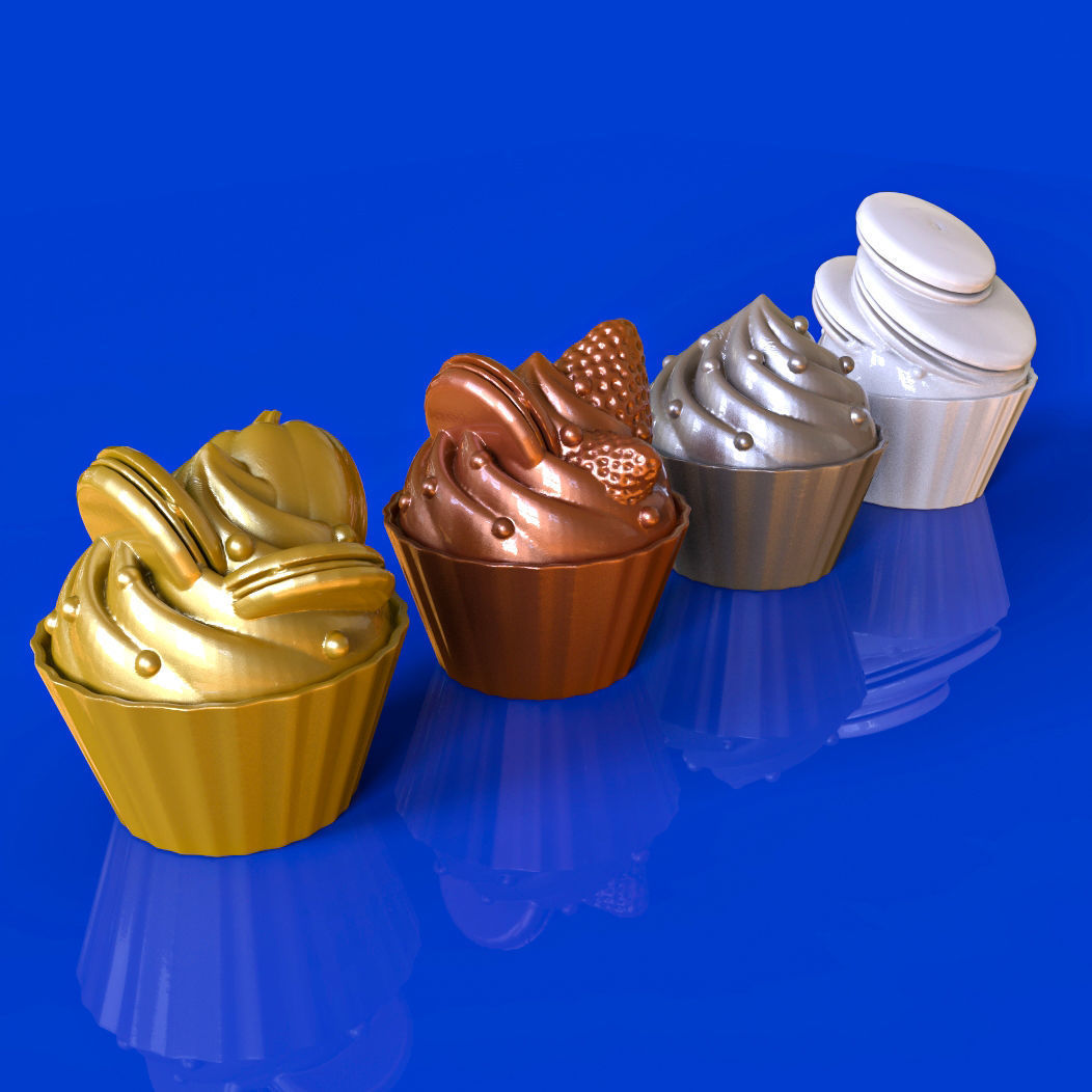 Cupcakes collection four 3D model 3D printable | CGTrader