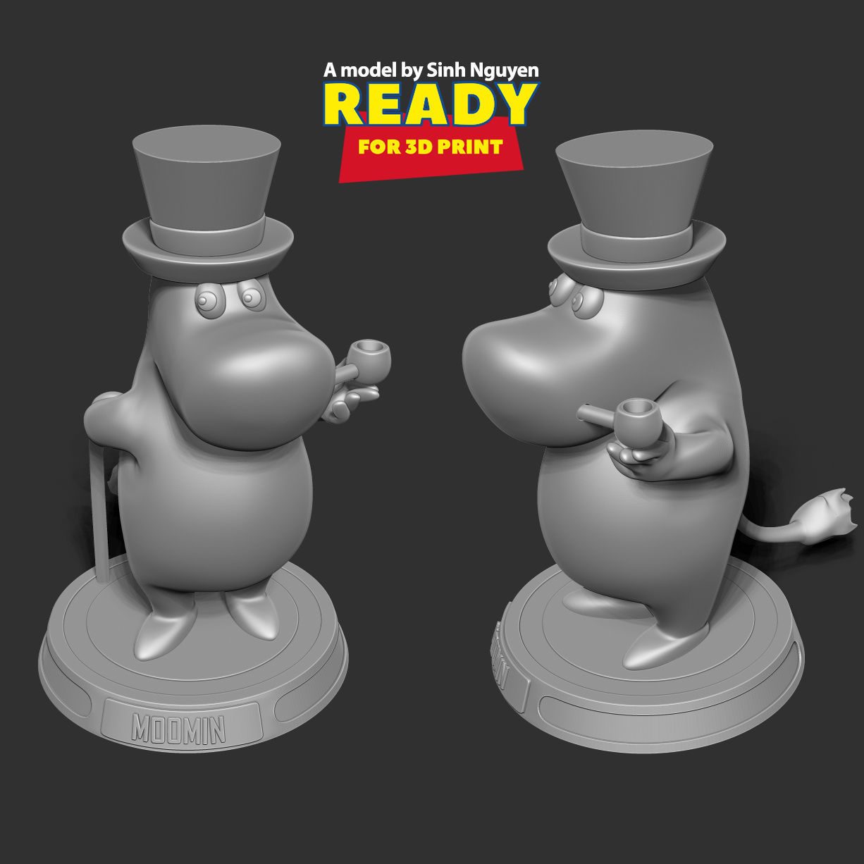 Moominpappa moomin statue 3D model 3D printable | CGTrader