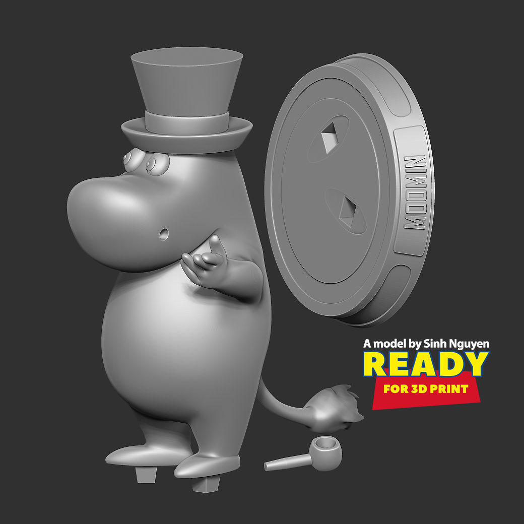 Moominpappa moomin statue 3D model 3D printable | CGTrader