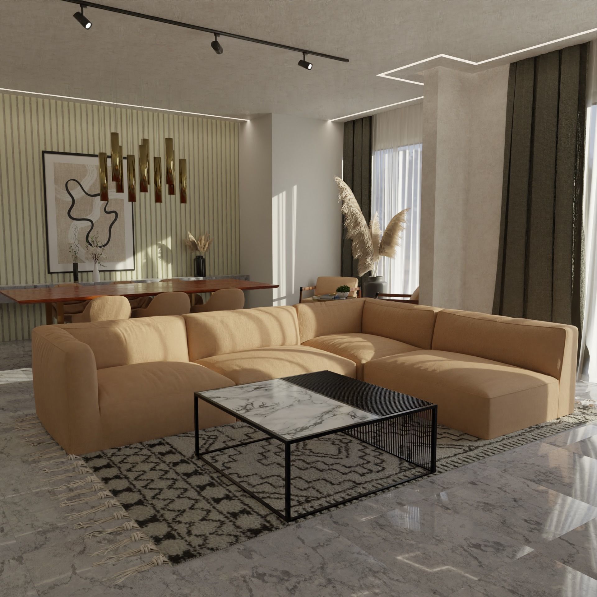 living room design 3D model | CGTrader