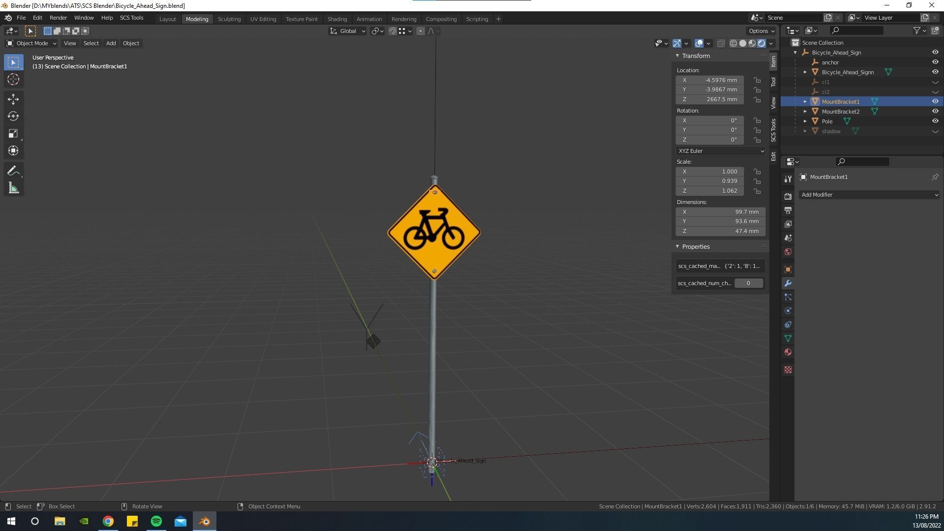 3D model Australian Yellow Danger Road Signs VR / AR / low-poly | CGTrader