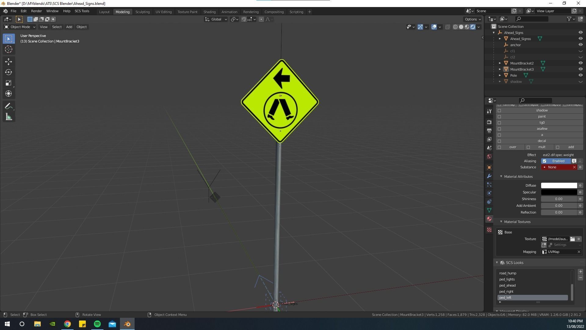 3D model Australian Yellow Danger Road Signs VR / AR / low-poly | CGTrader