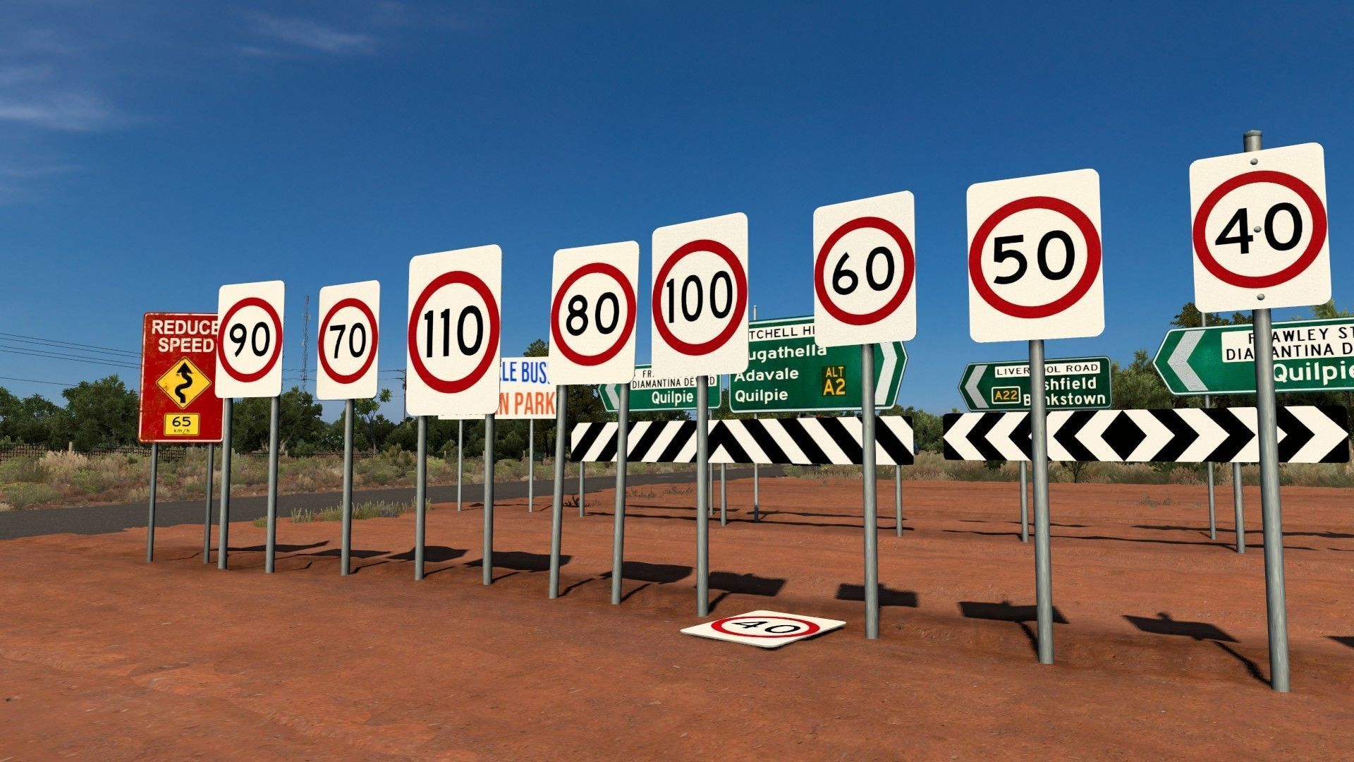 3D model Australian Road Speed Signs VR / AR / low-poly | CGTrader