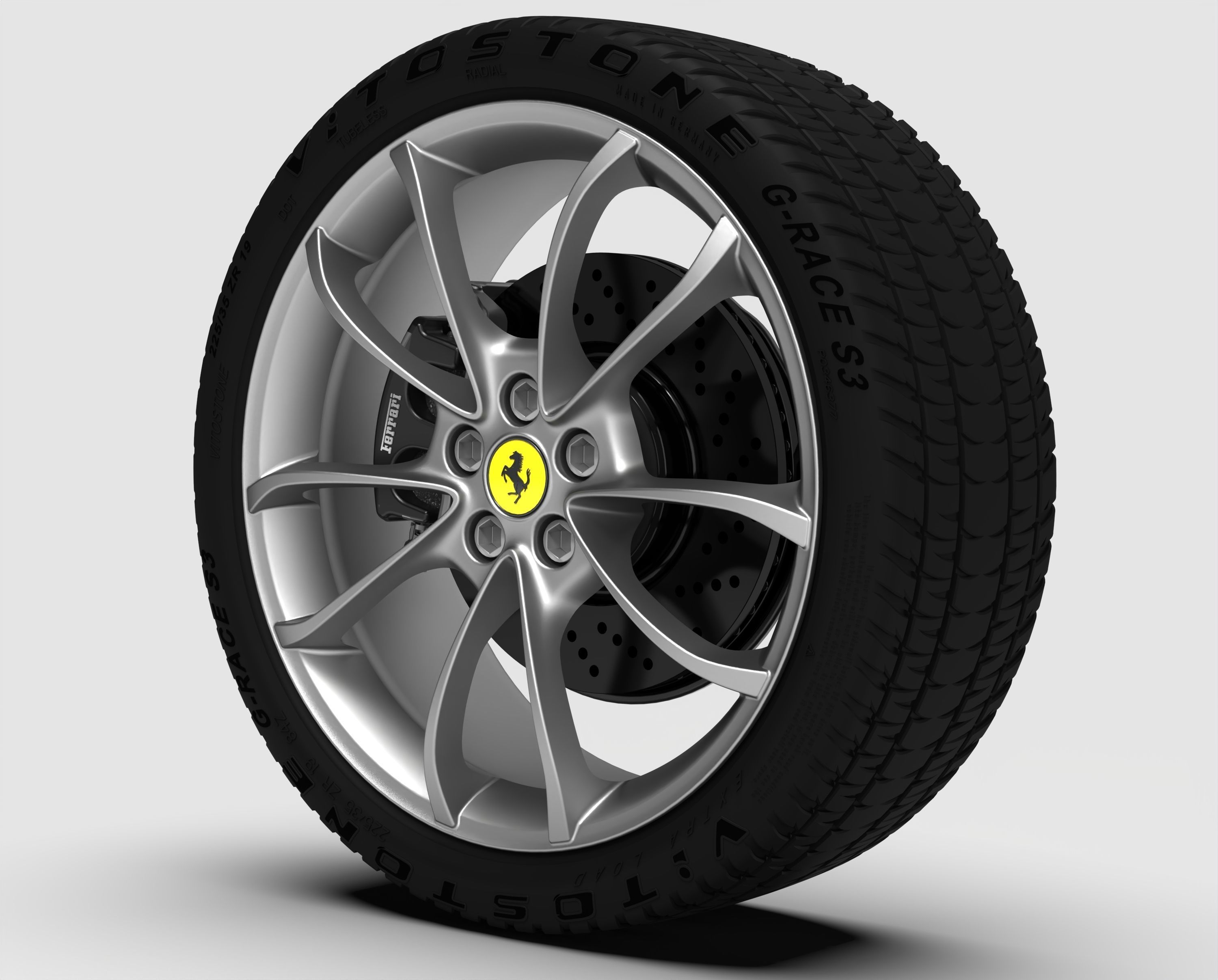 Original Ferrari F430 rim wheel front 7-5 x 19 BBS design 3D model ...
