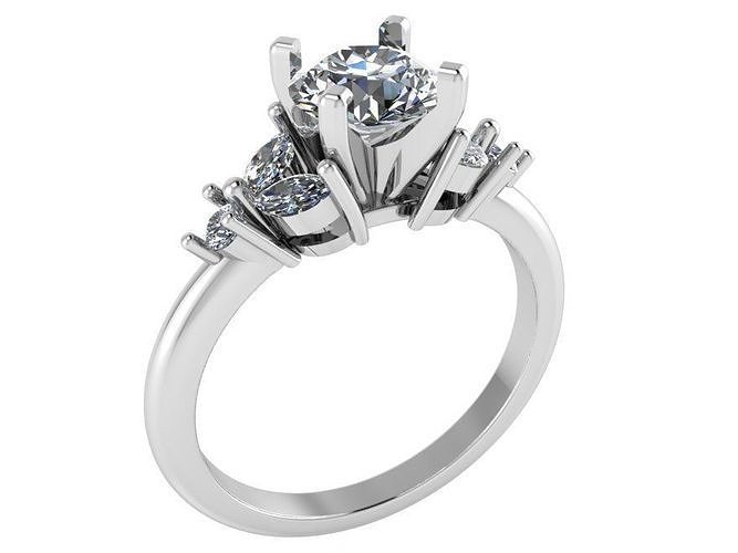 Peg Head Basket Setting Diamond Ring 1100 3D model 3D printable | CGTrader