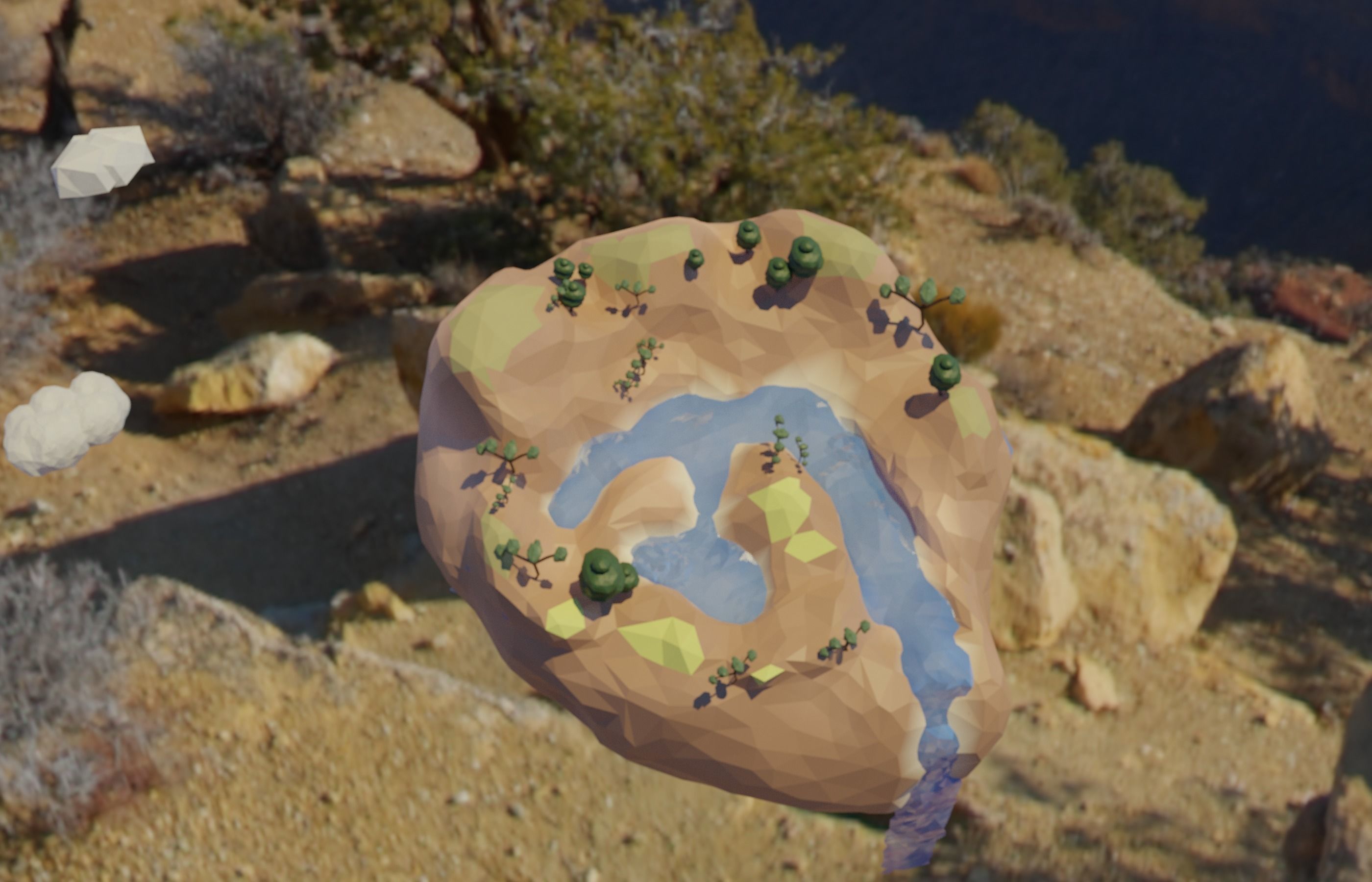 Flying Island Blender 3D Model 3D model | CGTrader