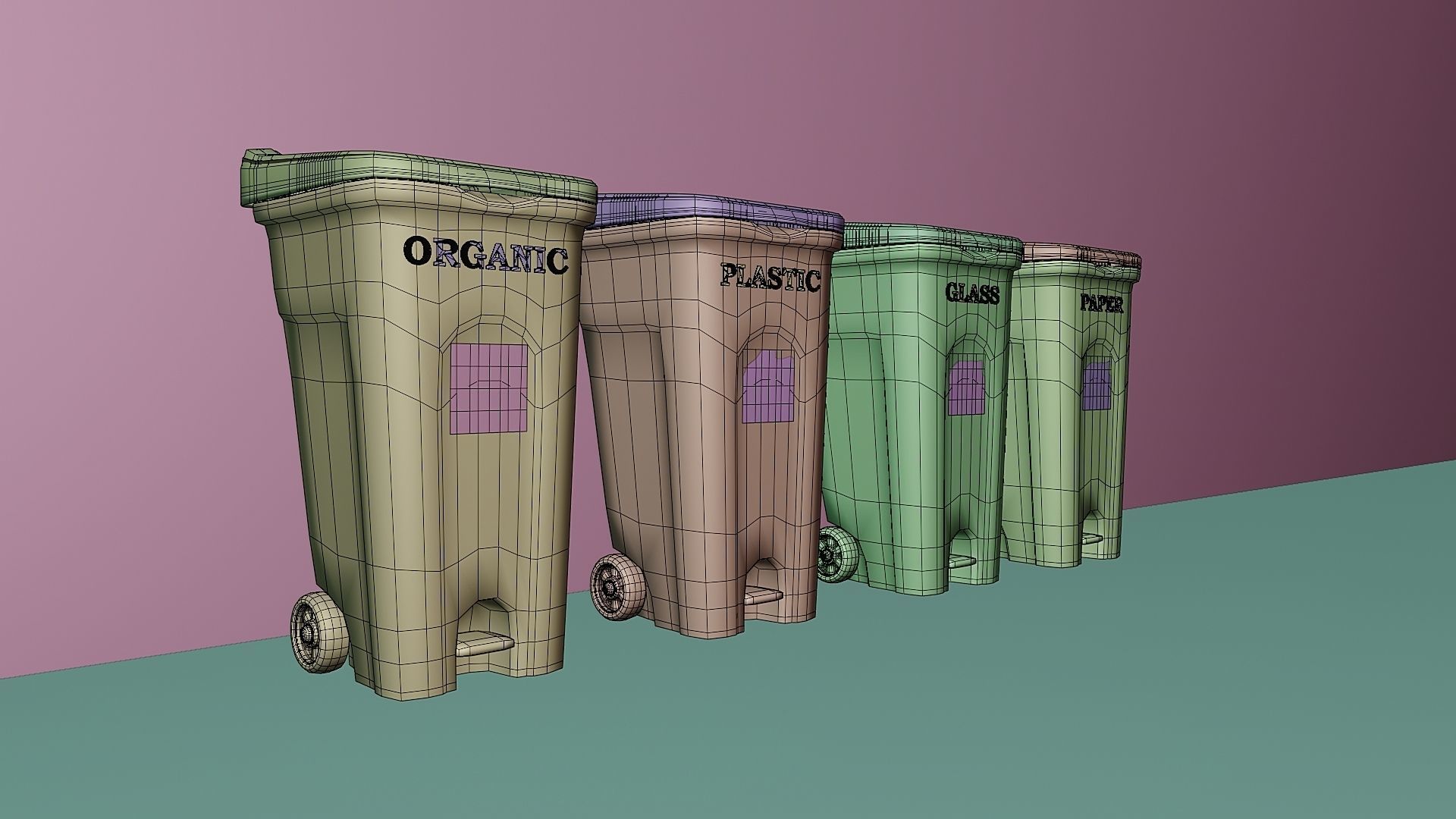 Plastic mobile waste containers 3D model | CGTrader