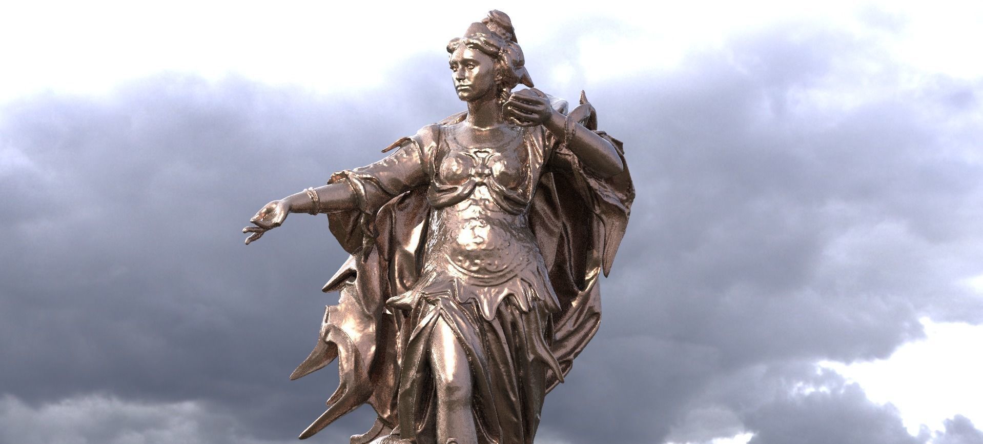 Athena War Garb statue Goddess Statue 3D model | CGTrader