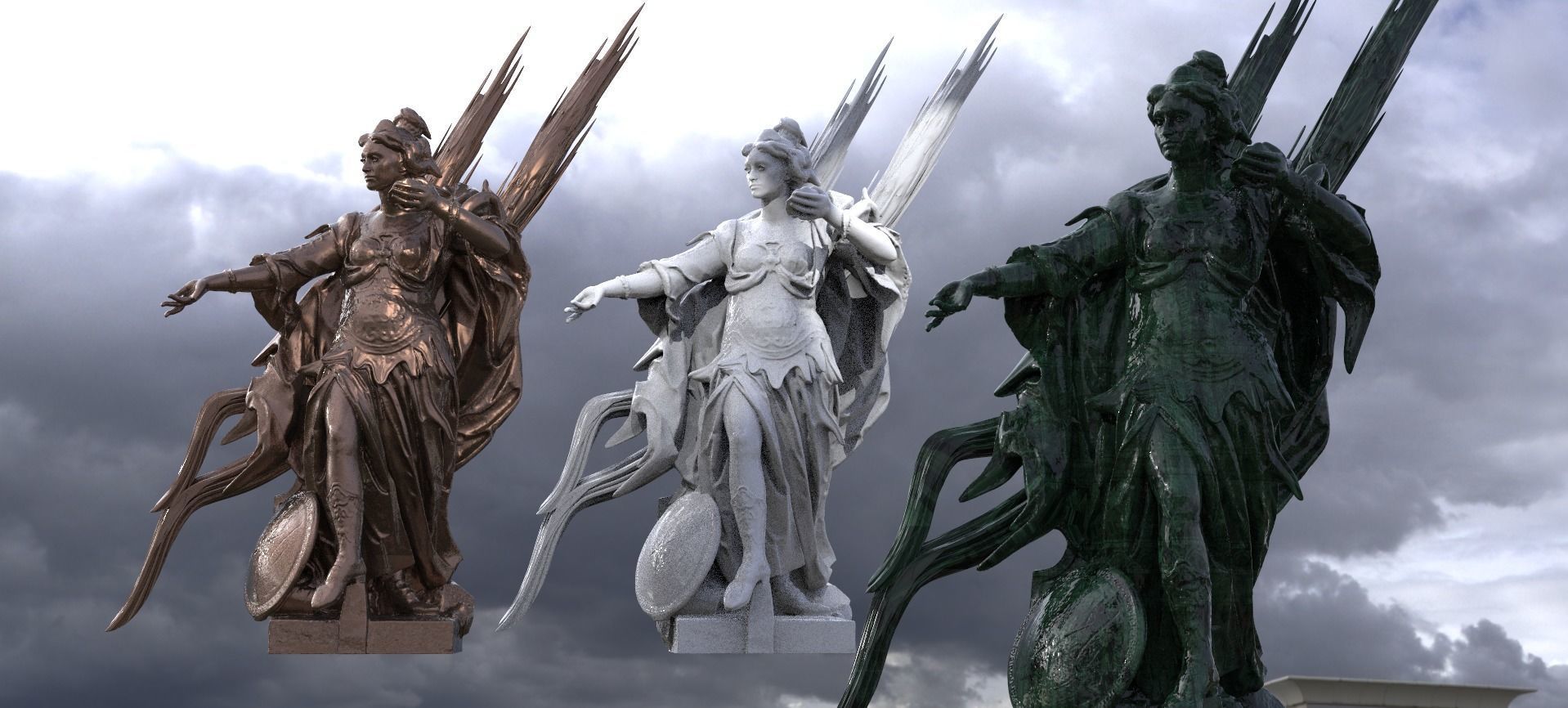 Athena Wise Goddess Stylised abstract statue 3D model | CGTrader