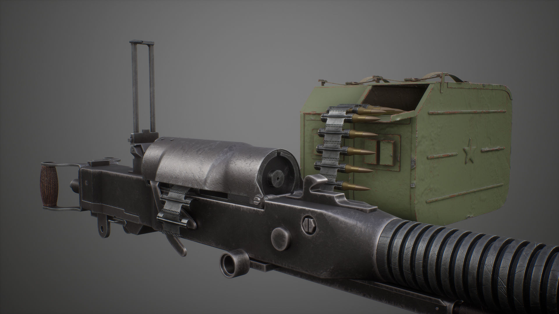DShK Machine Gun highpoly 3D model | CGTrader