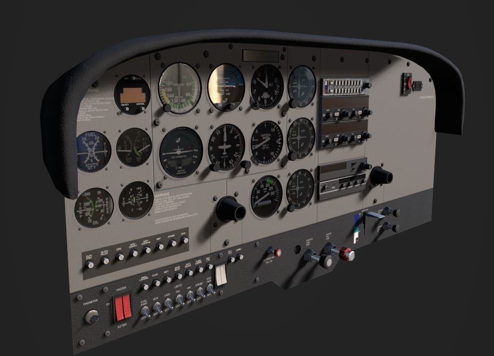 3D model Cessna 172 Instrument Panel VR / AR / low-poly | CGTrader