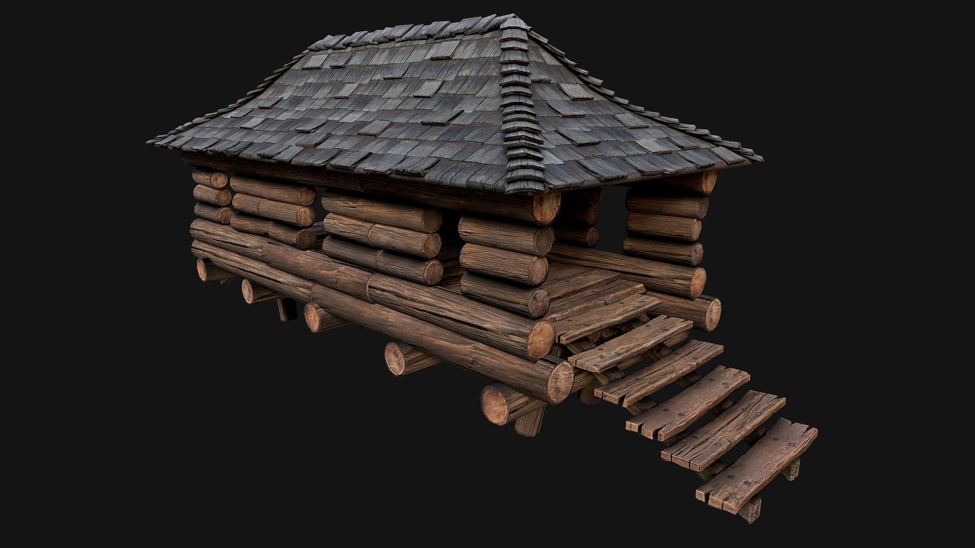3D model Medieval Wooden Fort Castle Constructor VR / AR / low-poly ...