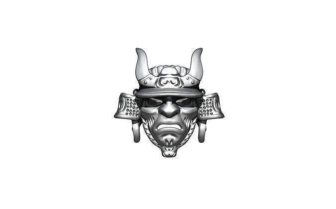 JAPANESE SAMURAI SKULL RING 3D model 3D printable | CGTrader