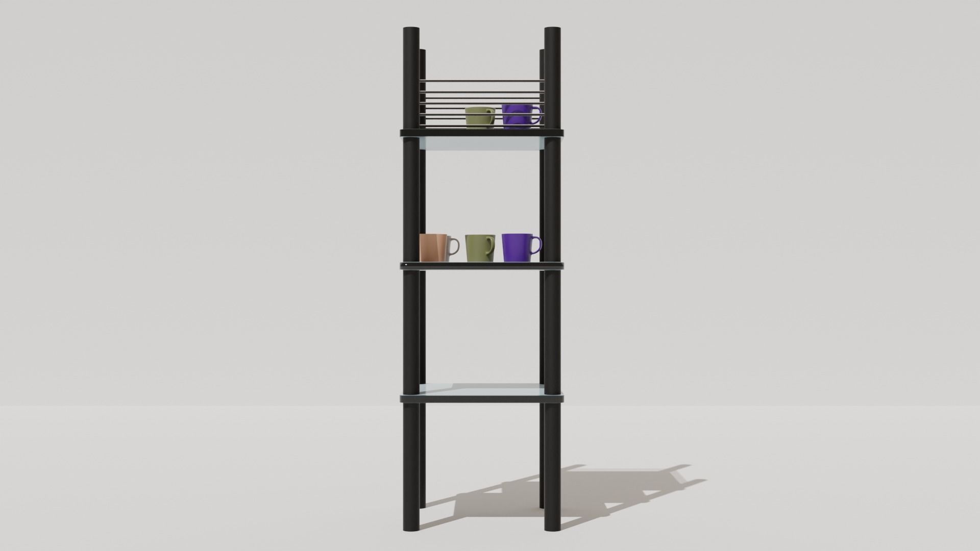 Minimal Shelves black color free VR / AR / low-poly 3D model | CGTrader