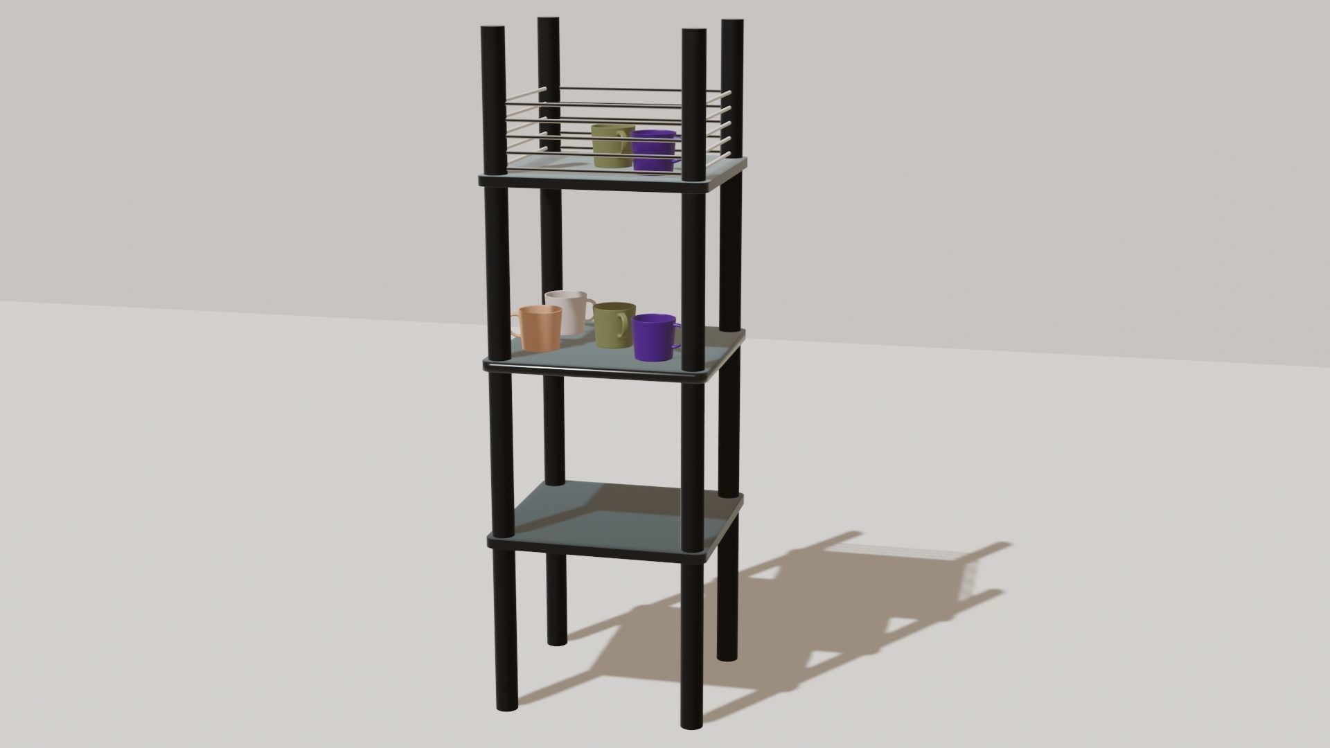 Minimal Shelves black color free VR / AR / low-poly 3D model | CGTrader