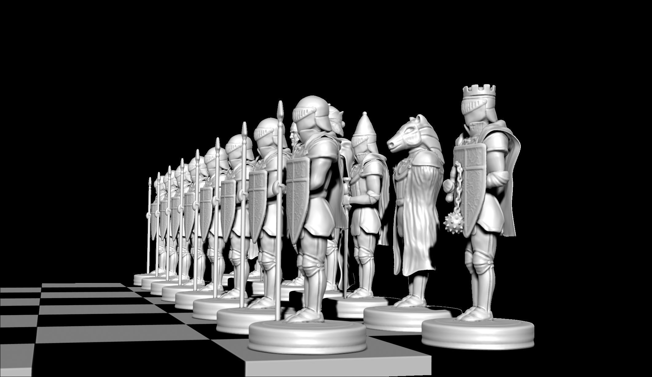 Chess Pieces free 3D model 3D printable | CGTrader