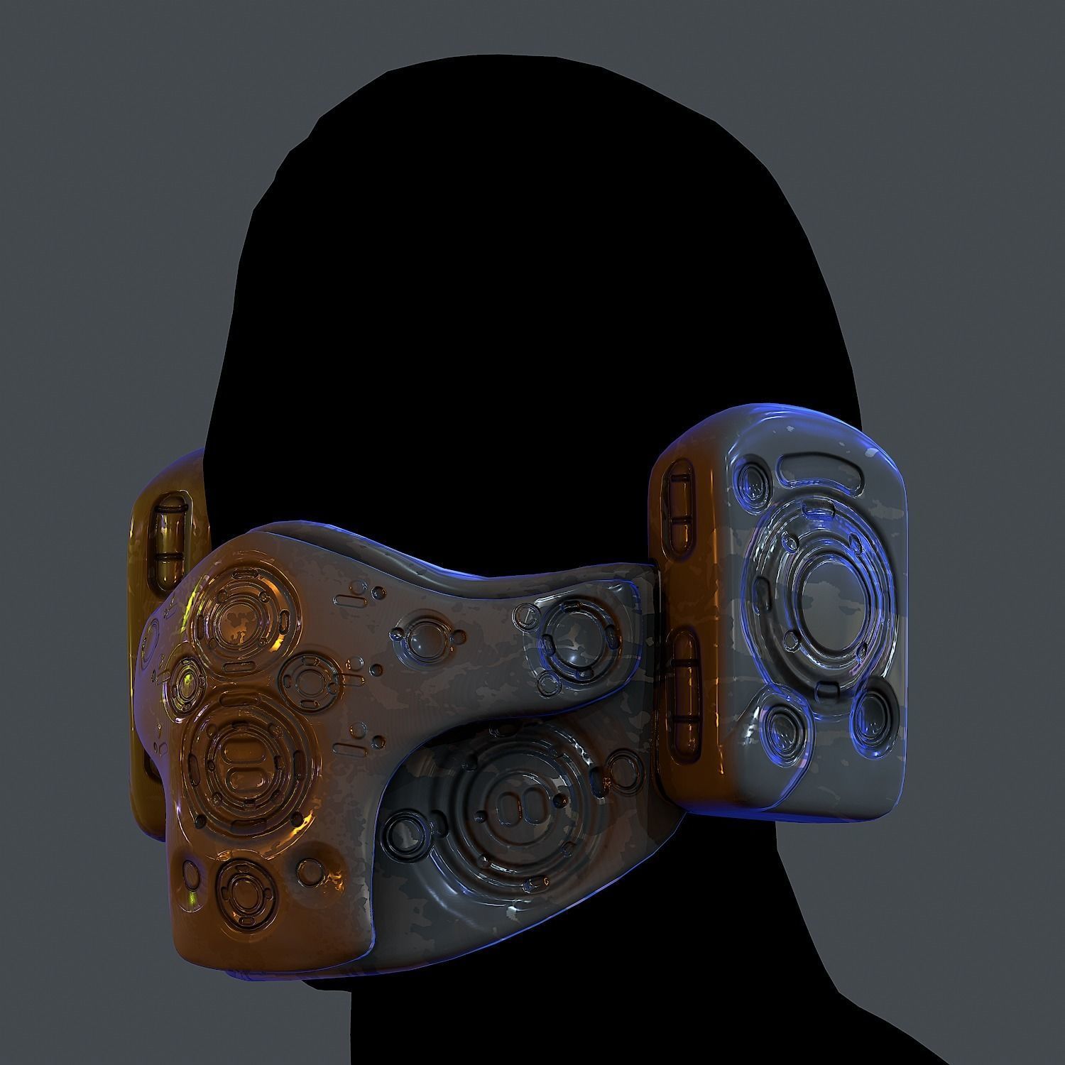 3D model Gas mask helmet scifi Low-poly character art game space VR ...