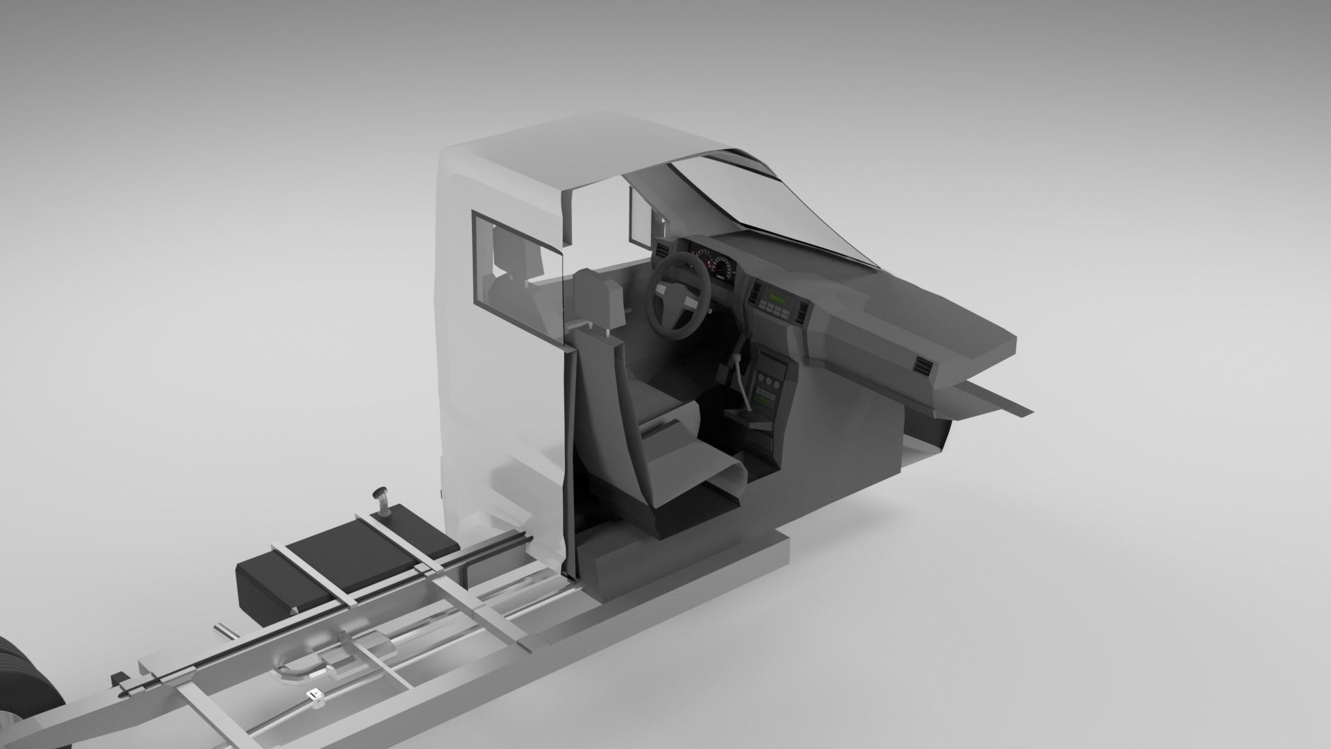 Cargo van with platform of the nineties free 3D model | CGTrader