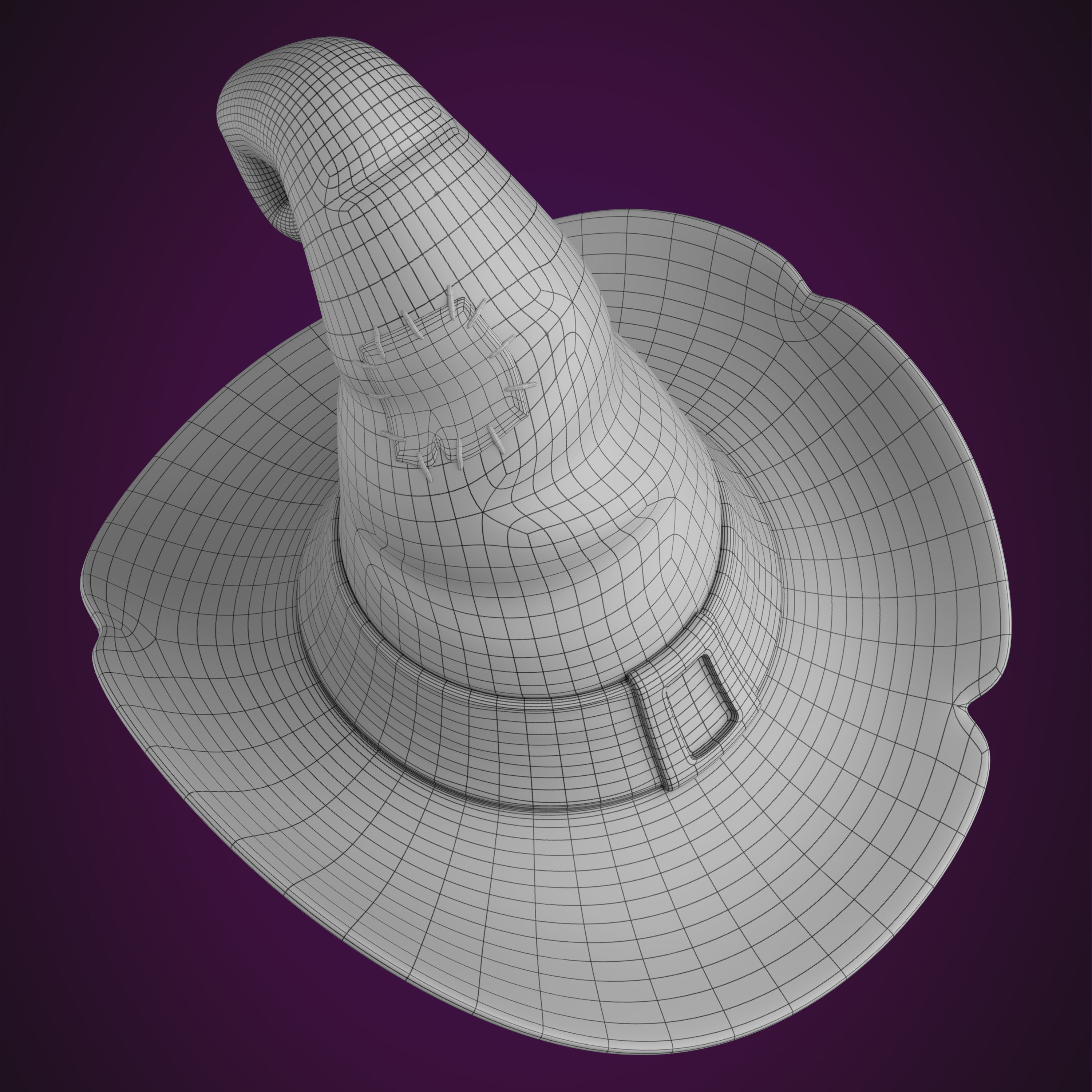 3D model Cartoon Halloween witch Hat VR / AR / low-poly | CGTrader
