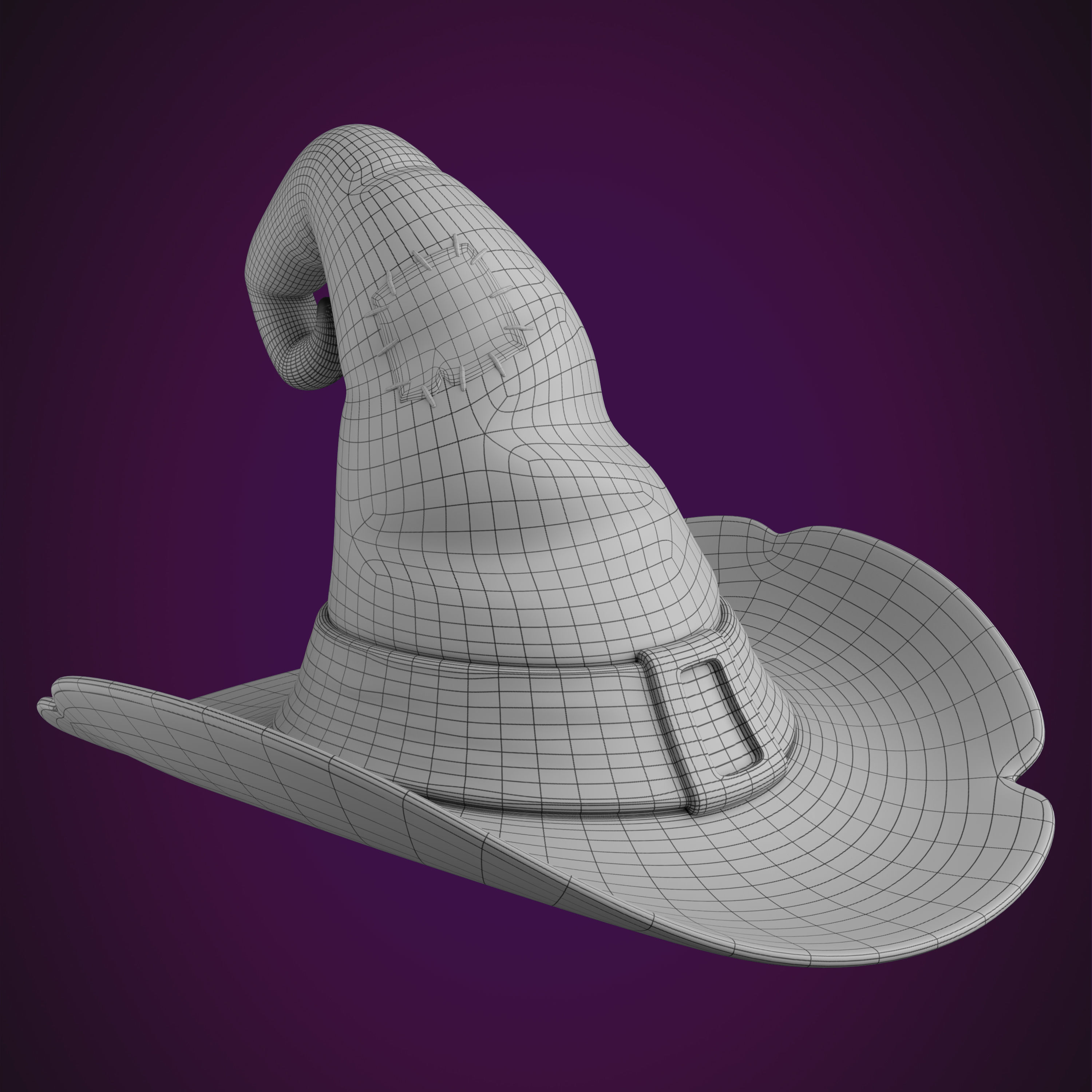 3D model Cartoon Halloween witch Hat VR / AR / low-poly | CGTrader
