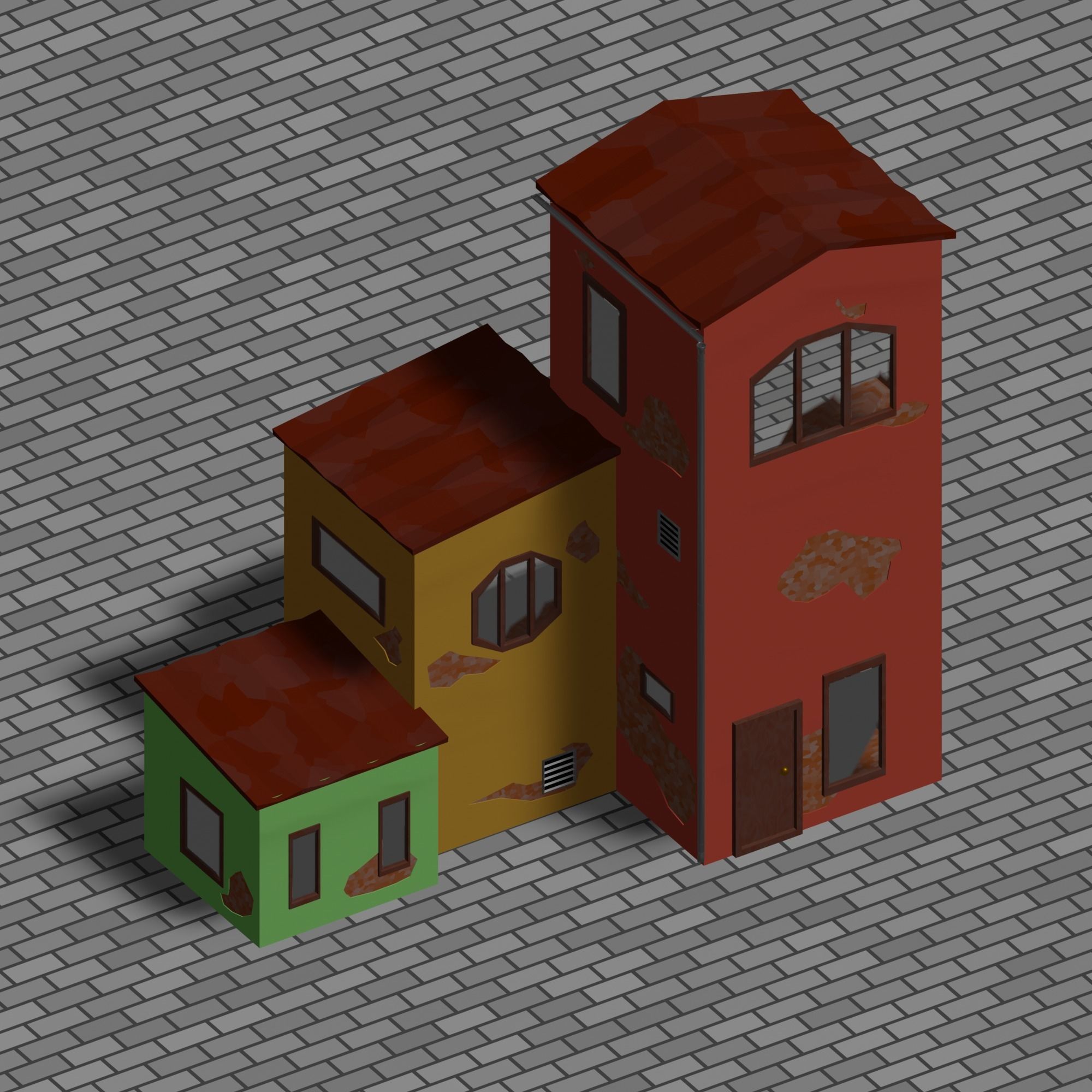 Modular low-poly houses free VR / AR / low-poly 3D model | CGTrader