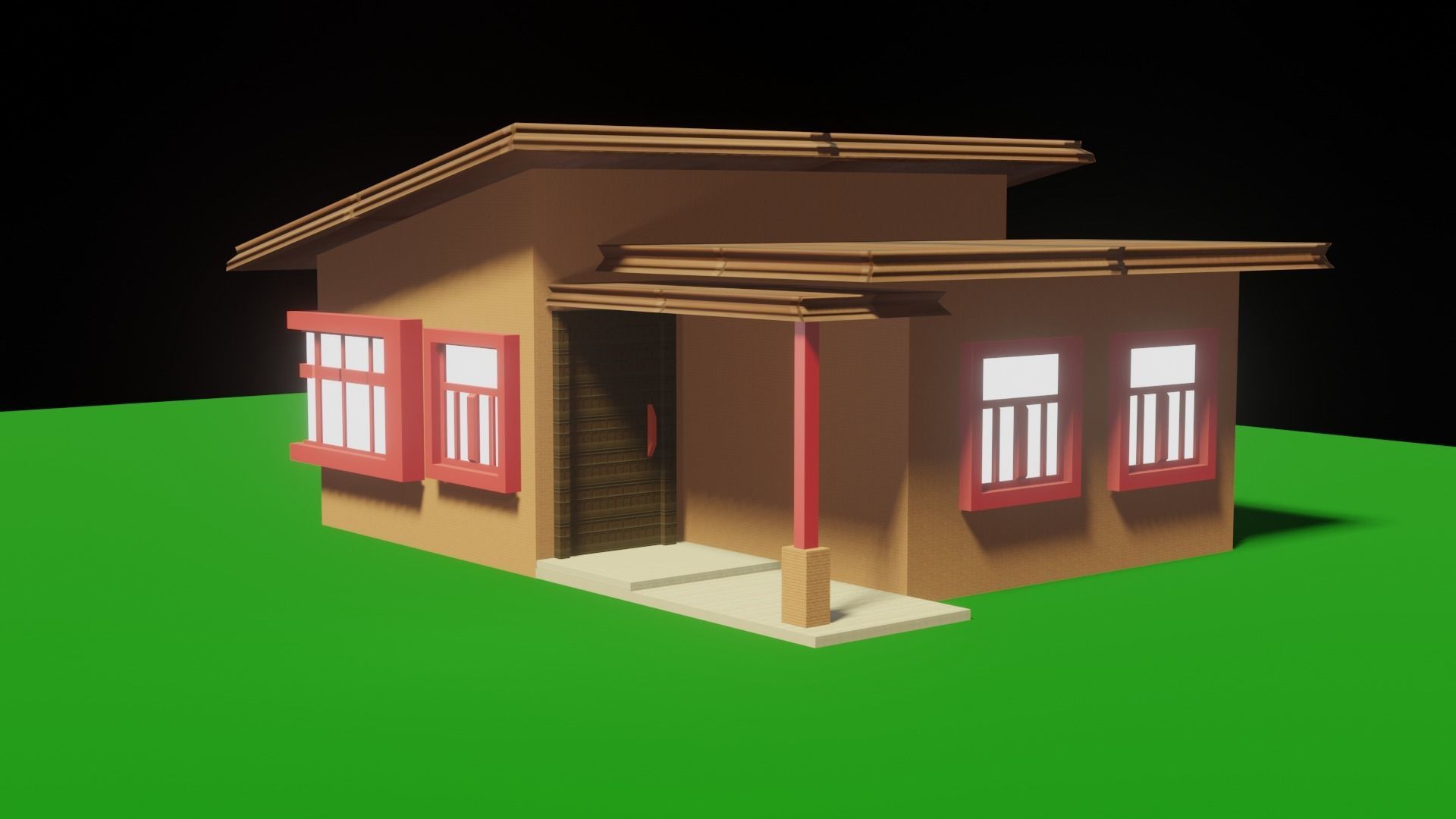 3D model Simple 3d House exterior day VR / AR / low-poly | CGTrader
