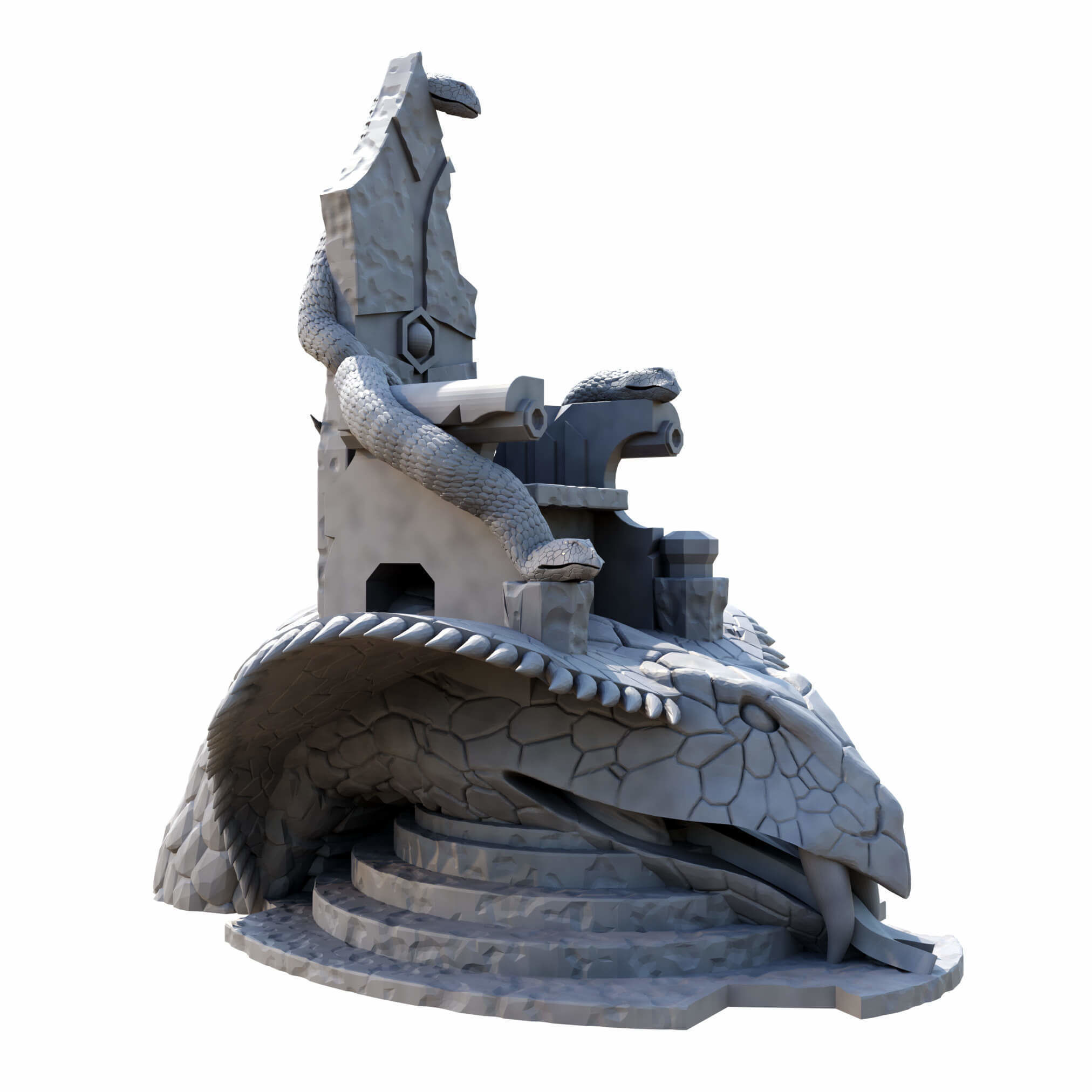 Snake Temple Pack 1 Statues Thrones And Giant Snakes 3D model 3D ...