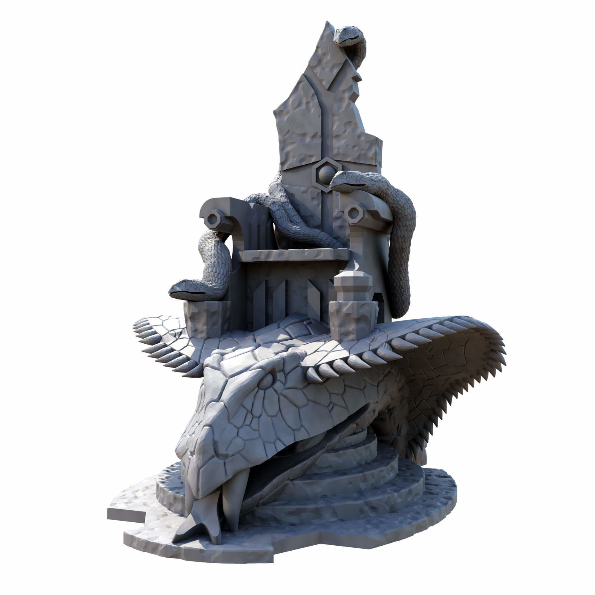 Snake Temple Pack 1 Statues Thrones And Giant Snakes 3D model 3D ...