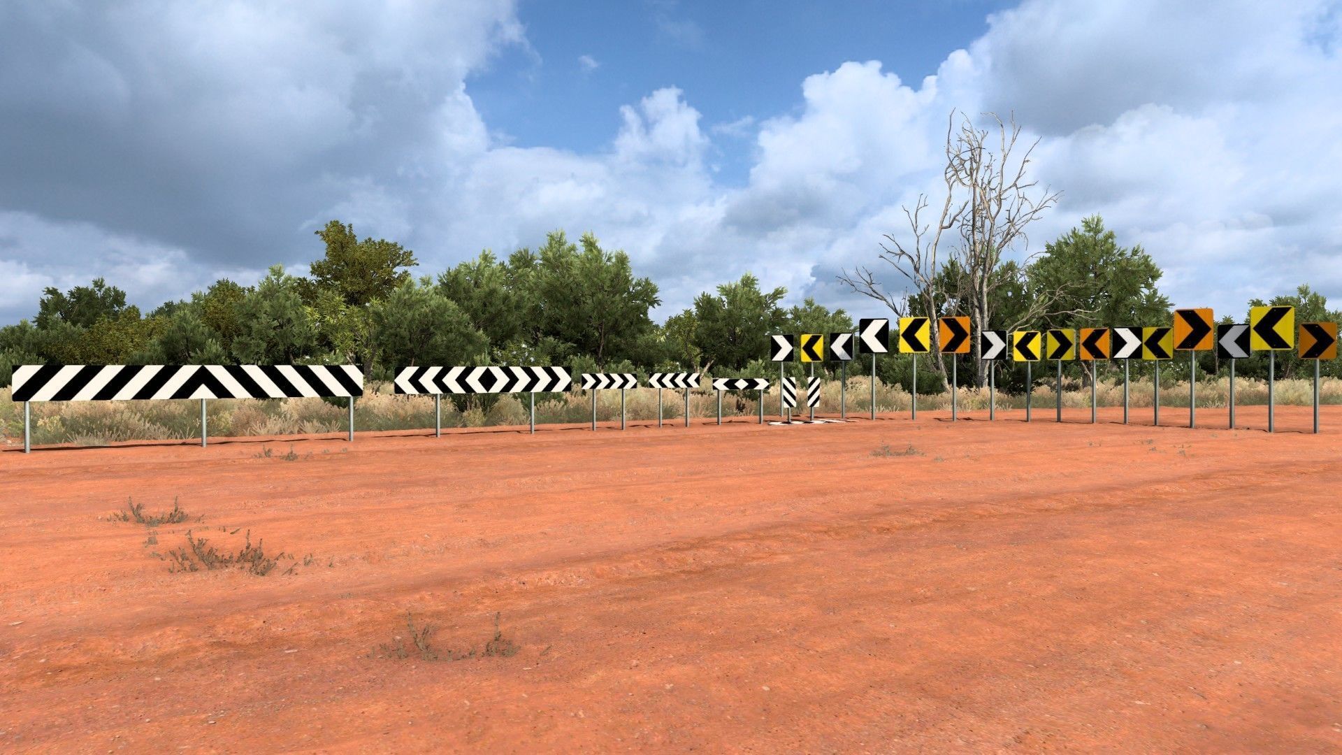 3D model Australian Road Curve And End Of Road Marker Signs VR / AR ...