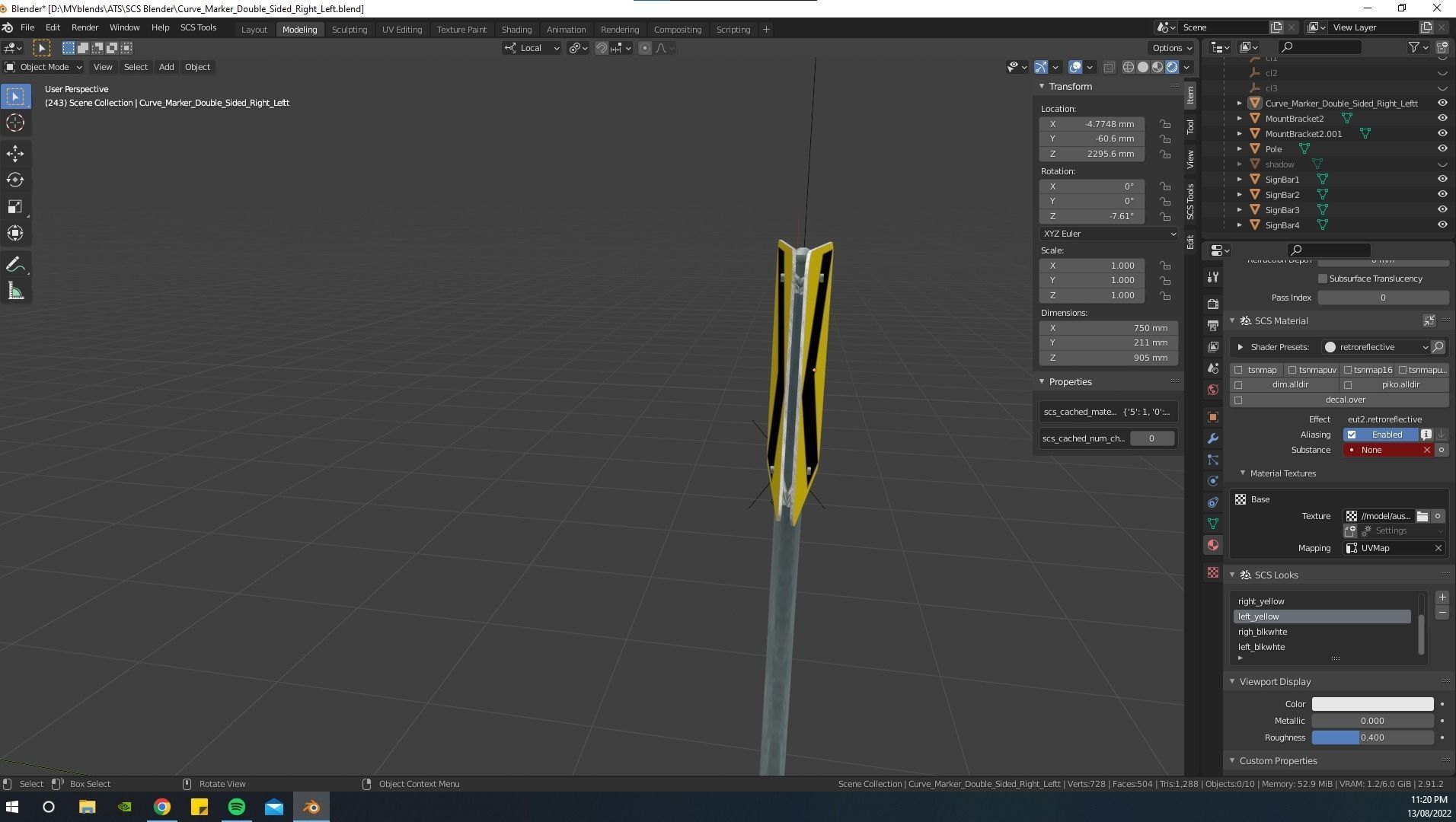 3D model Australian Road Curve And End Of Road Marker Signs VR / AR ...