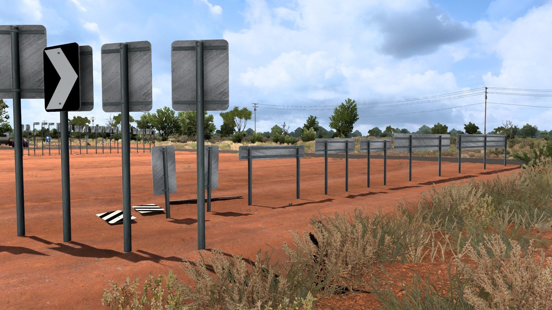3D model Australian Road Curve And End Of Road Marker Signs VR / AR ...