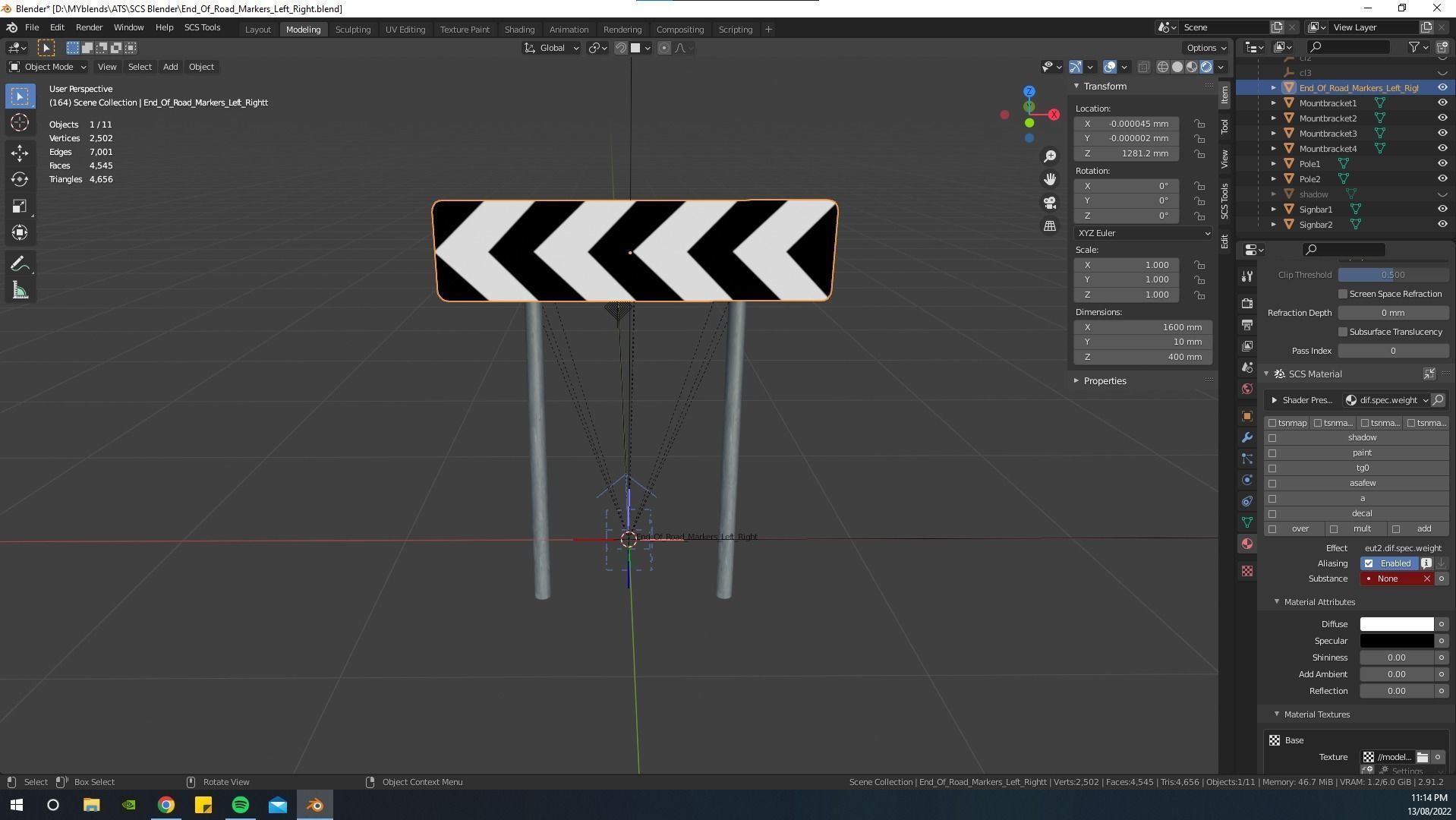 3D model Australian Road Curve And End Of Road Marker Signs VR / AR ...