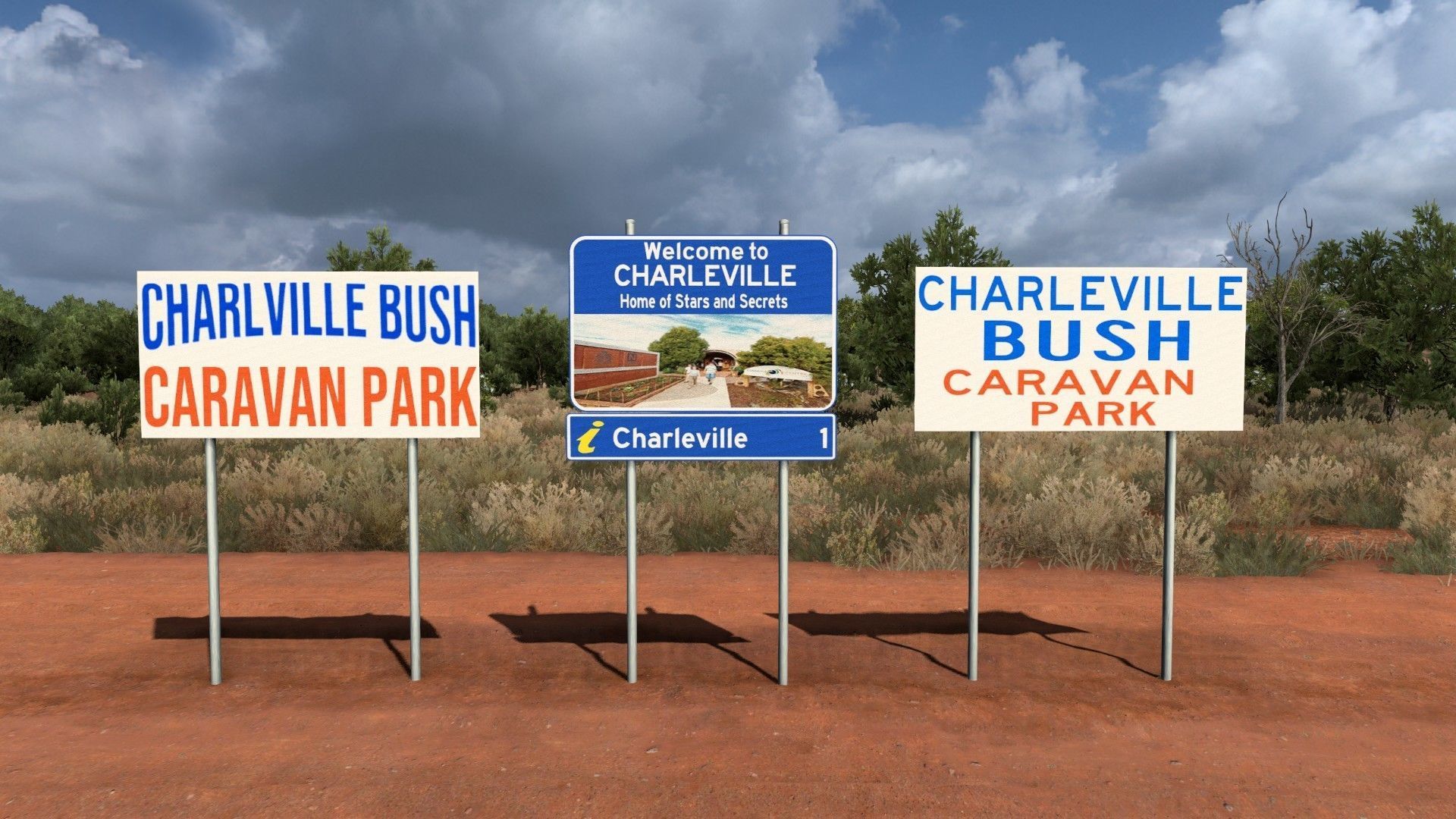 3D model Australian Blue Information Road Signs VR / AR / low-poly ...
