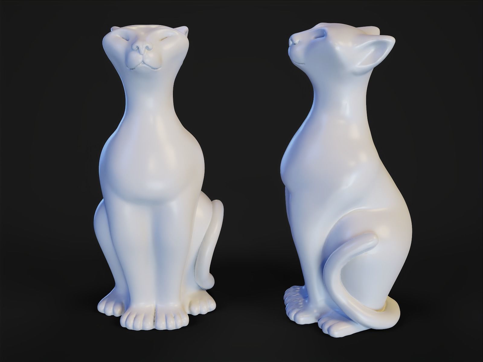 Sitting Cat Figurine 3D model 3D printable | CGTrader