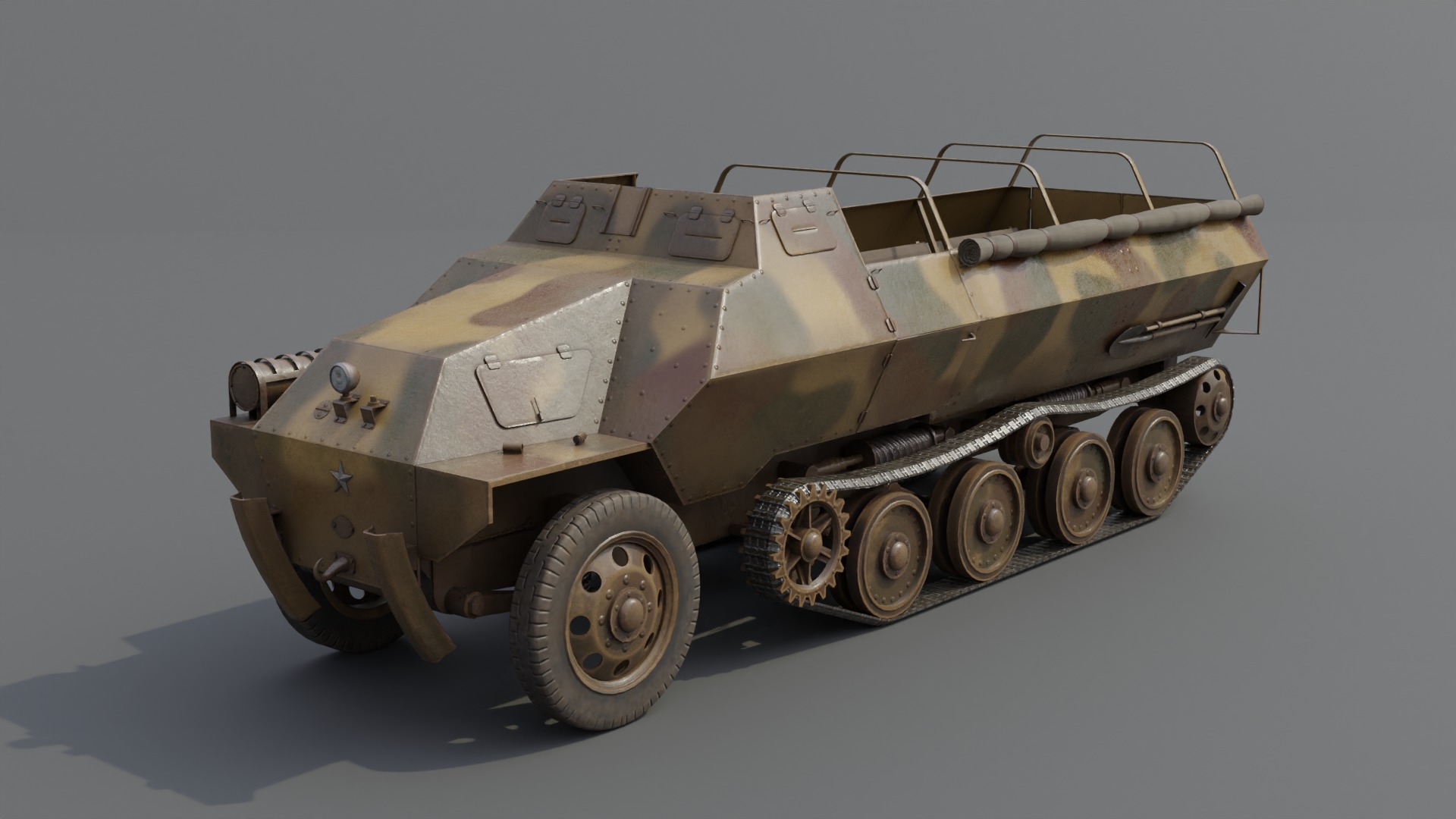 3D model Type 1 Ho-Ha half-track armoured personnel carrier VR / AR ...