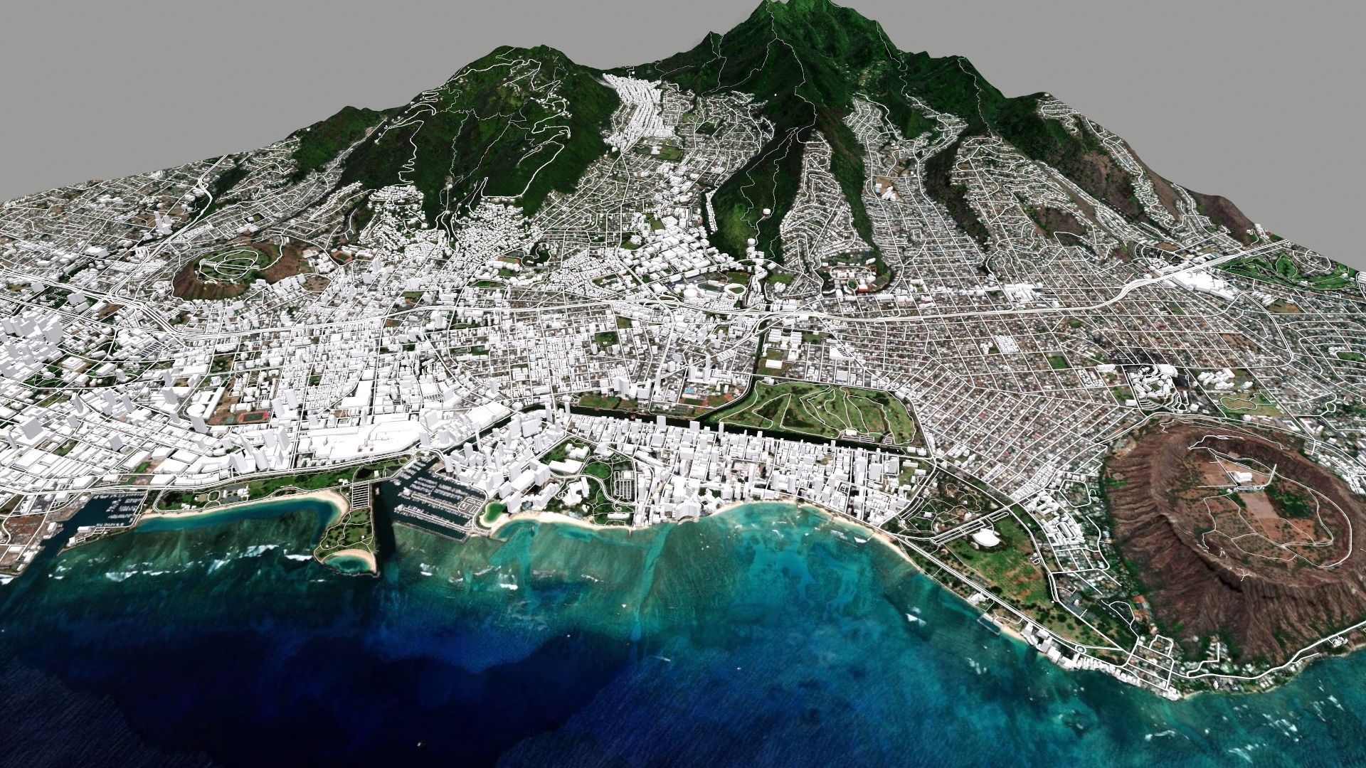 Cityscape Honolulu Hawaii 3D model | CGTrader