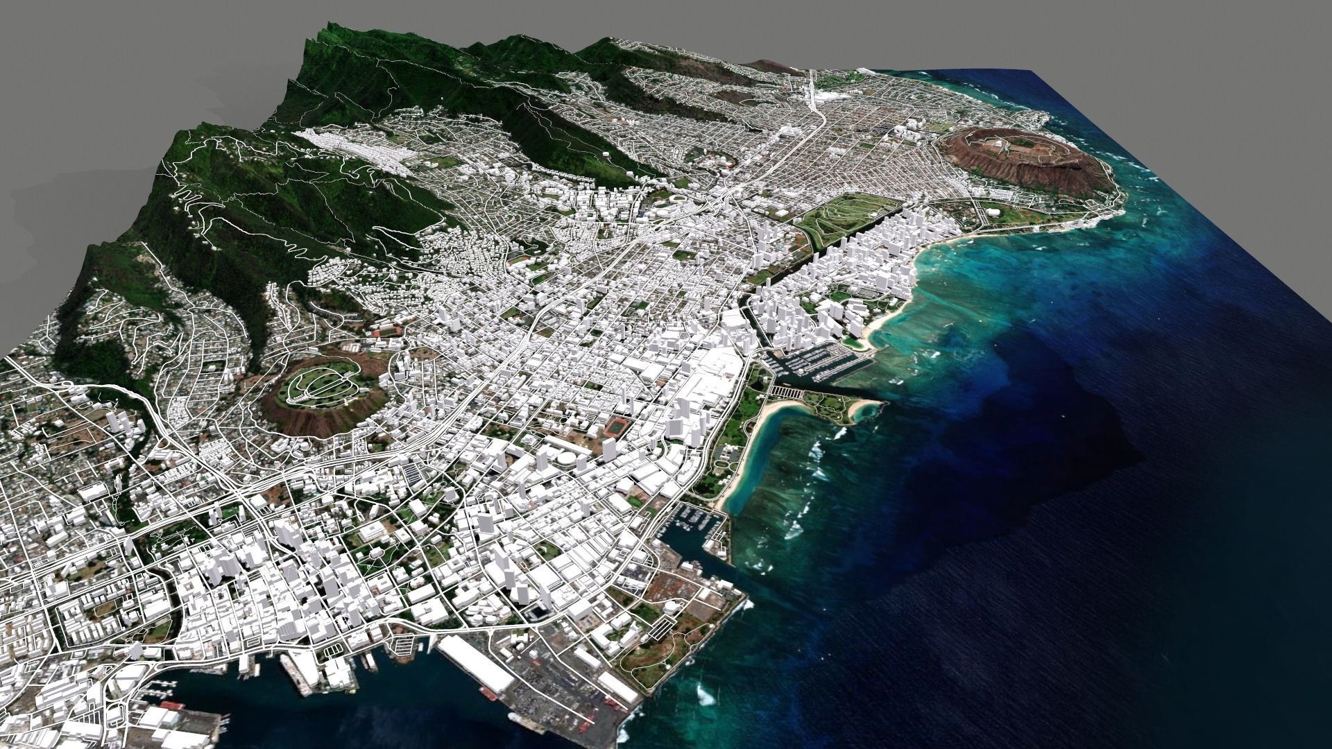 Cityscape Honolulu Hawaii 3D model | CGTrader