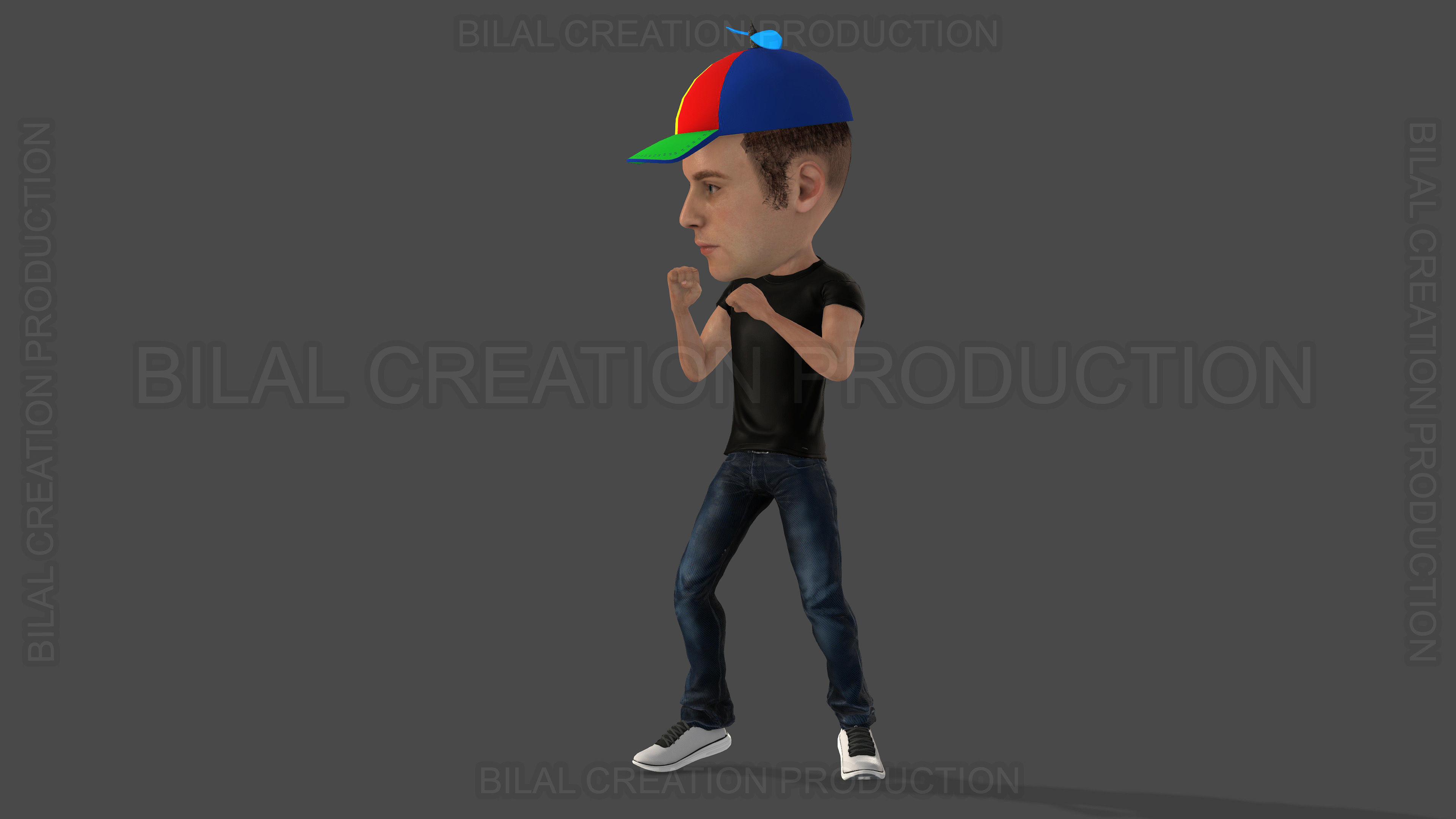 BOBBLE HEAD MAN WITH MOTIONS 3D model animated rigged | CGTrader